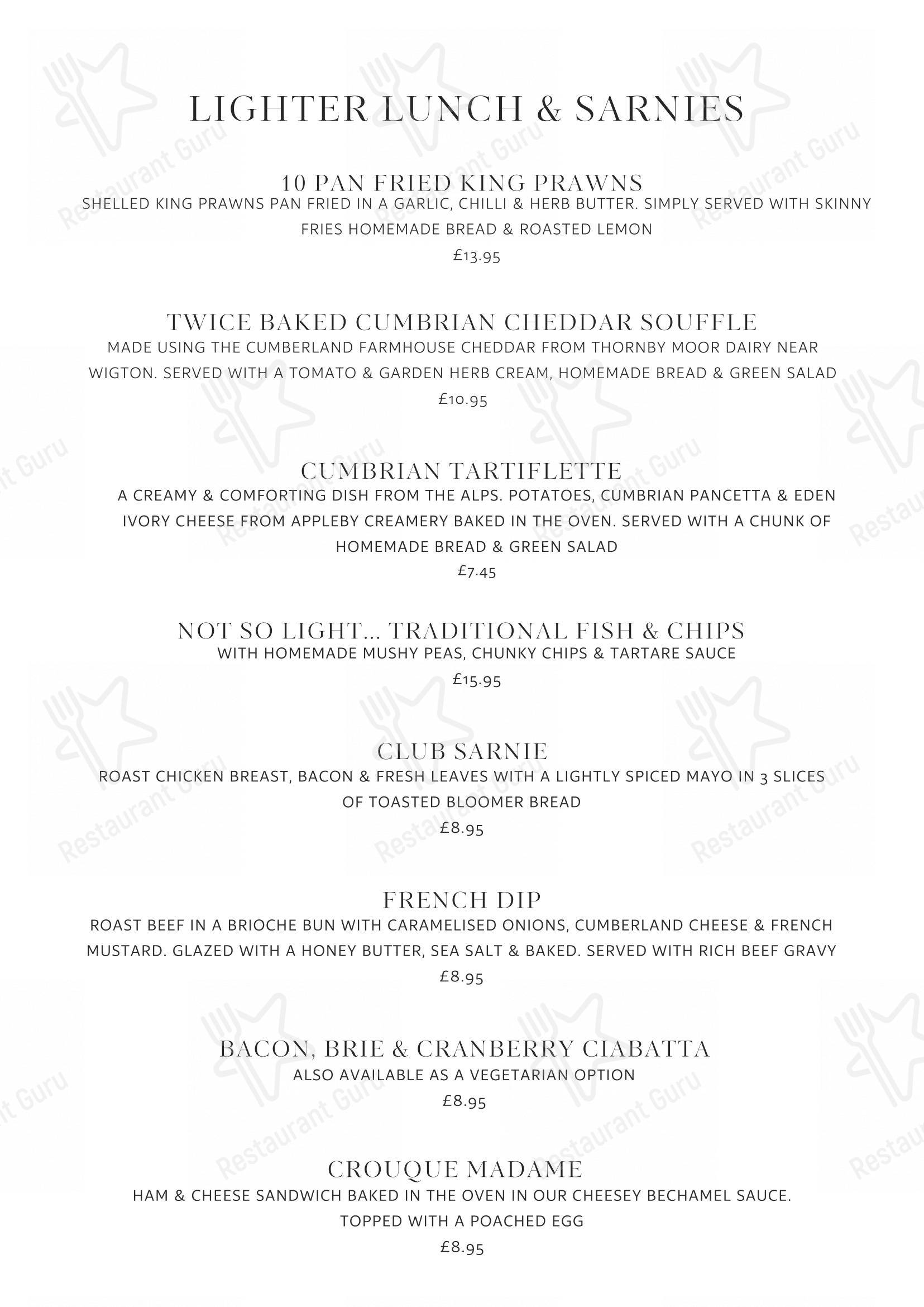 Menu at The Crown & Thistle pub & bar, Carlisle, Rockliffe