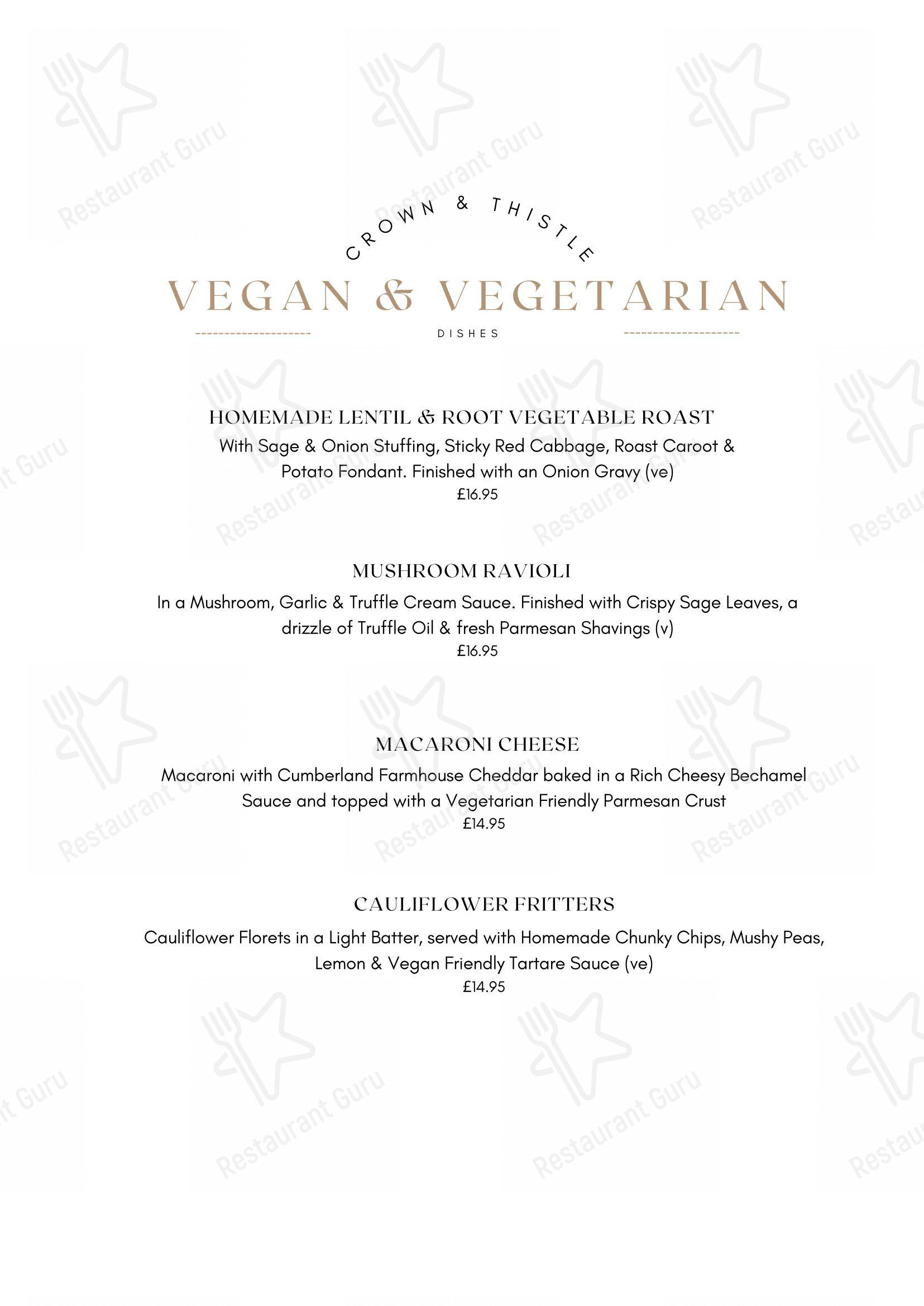 Menu at The Crown & Thistle pub & bar, Carlisle, Rockliffe