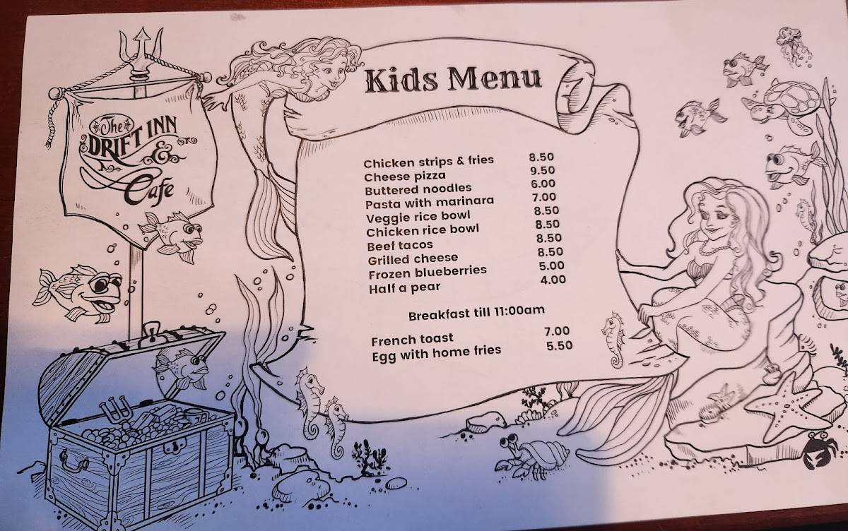 Menu at The Drift Inn Hotel and Restaurant, Yachats, 124 US-101