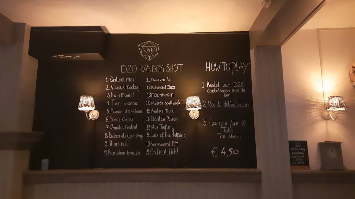 Menu at The Drunken Sailor, West-Terschelling