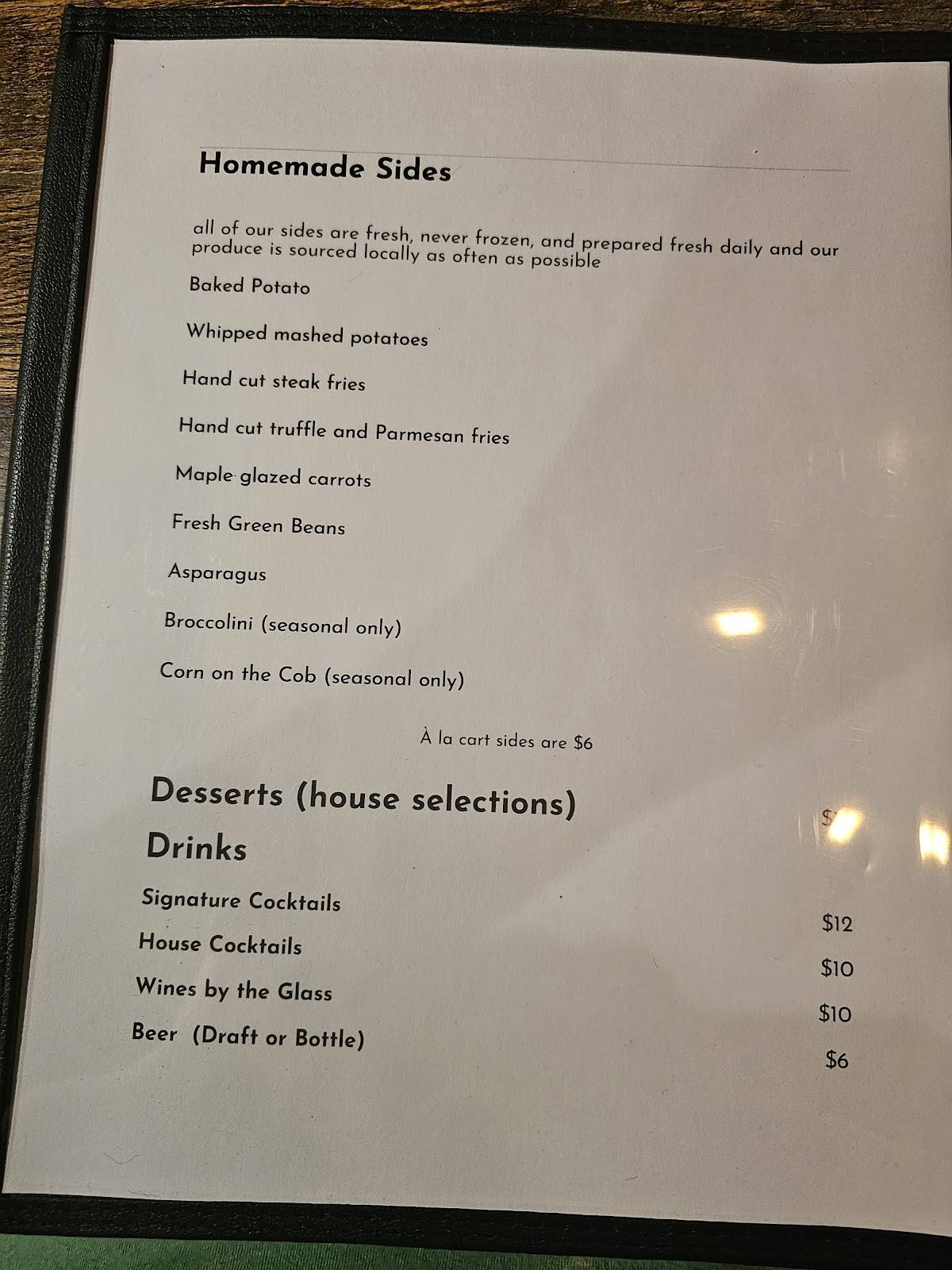 Menu at The Farmer Butcher Chef Steakhouse, Austinburg