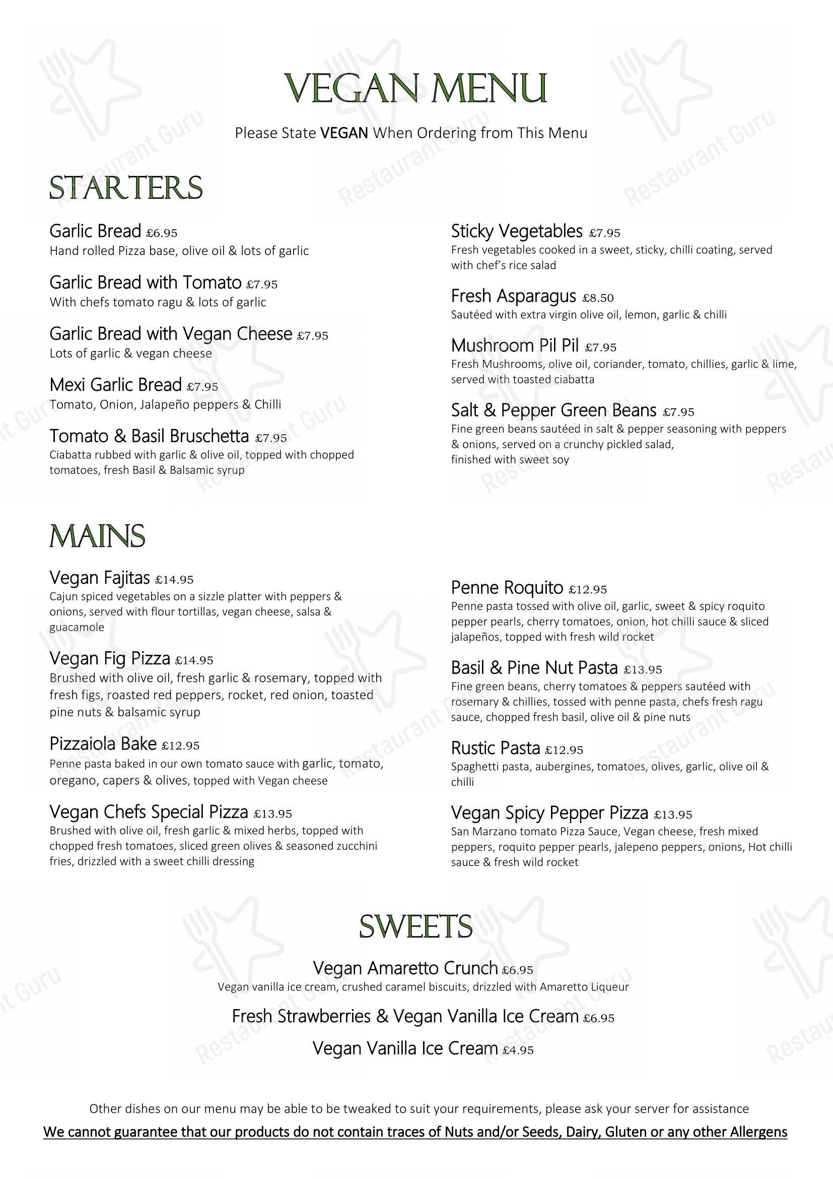 Menu at The Fat Italian Ormskirk restaurant, Ormskirk, 47-49 Derby St