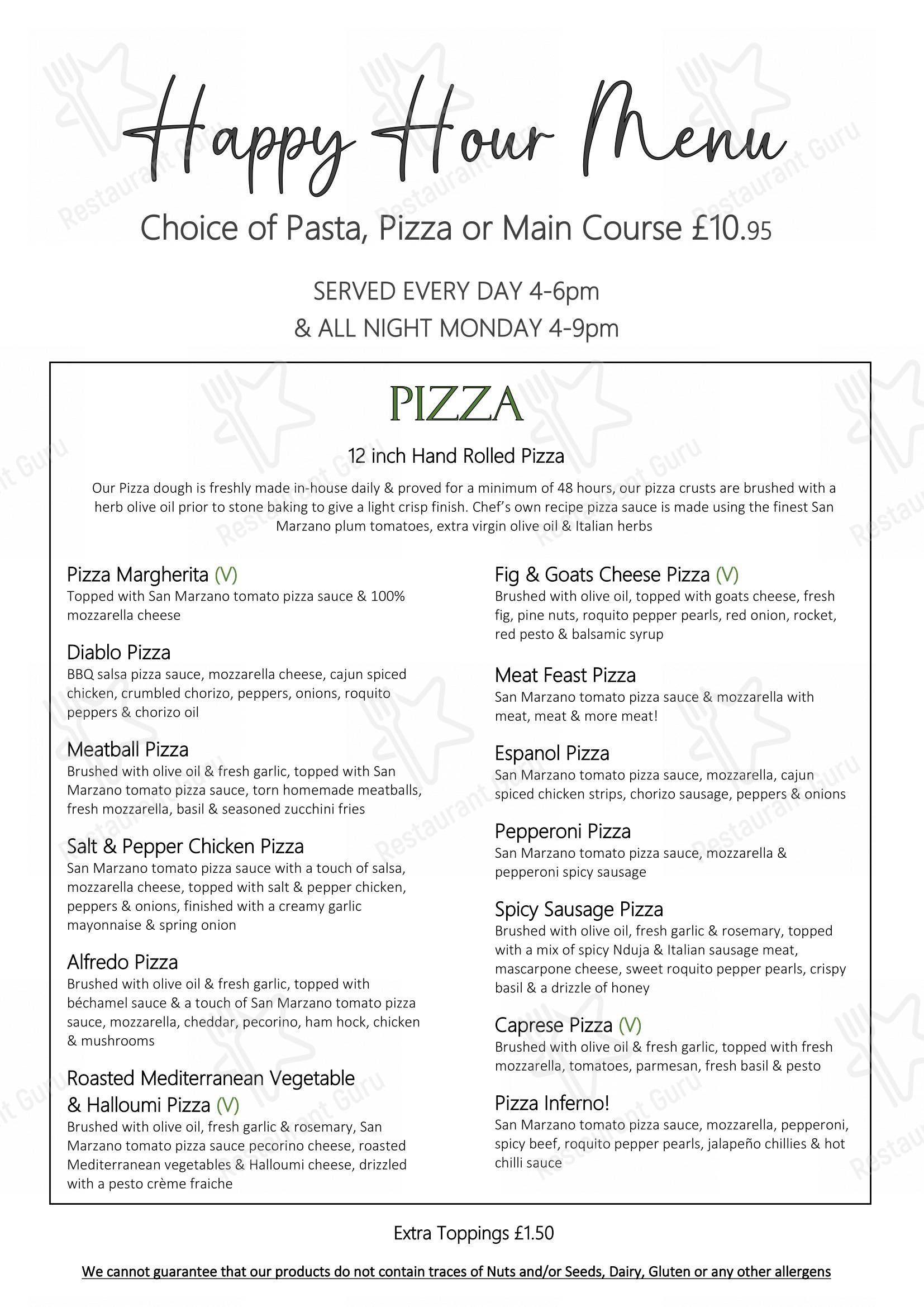 Menu at The Fat Italian Ormskirk restaurant, Ormskirk, 47-49 Derby St