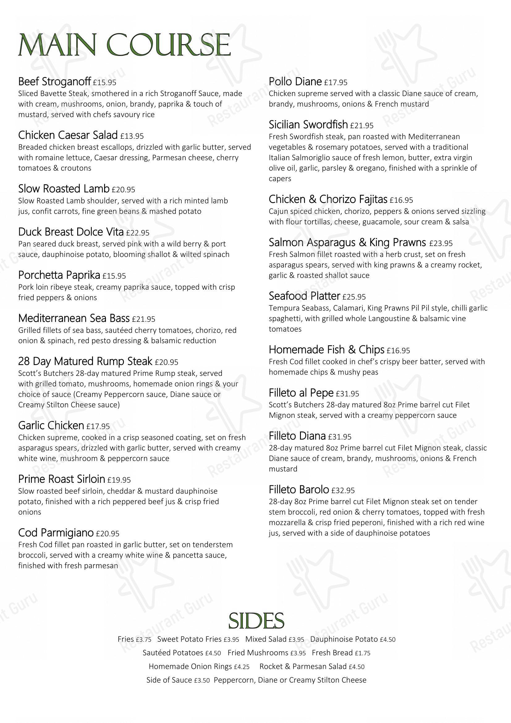 Menu at The Fat Italian Ormskirk restaurant, Ormskirk, 47-49 Derby St