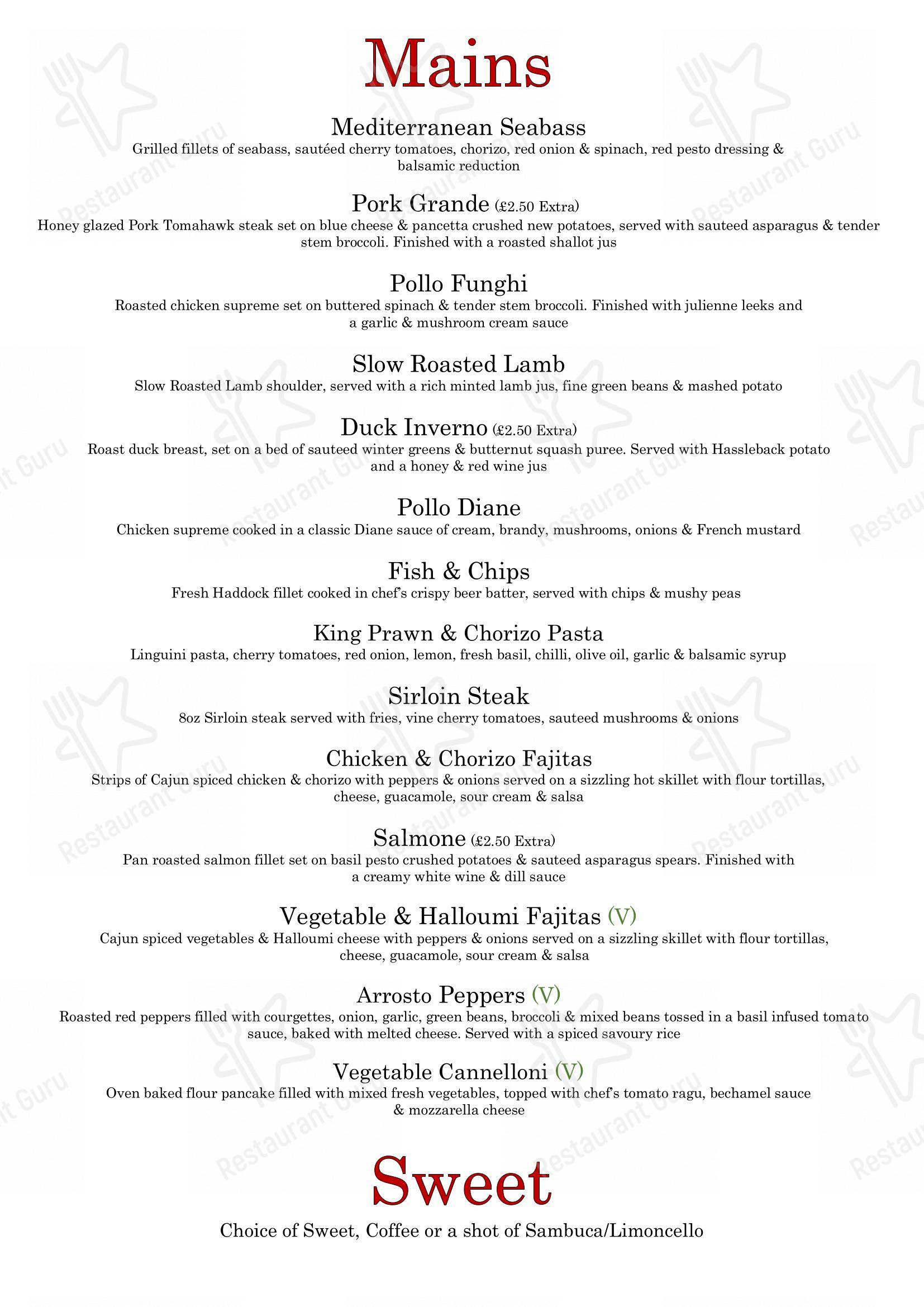 Menu at The Fat Italian Ormskirk restaurant, Ormskirk, 47-49 Derby St