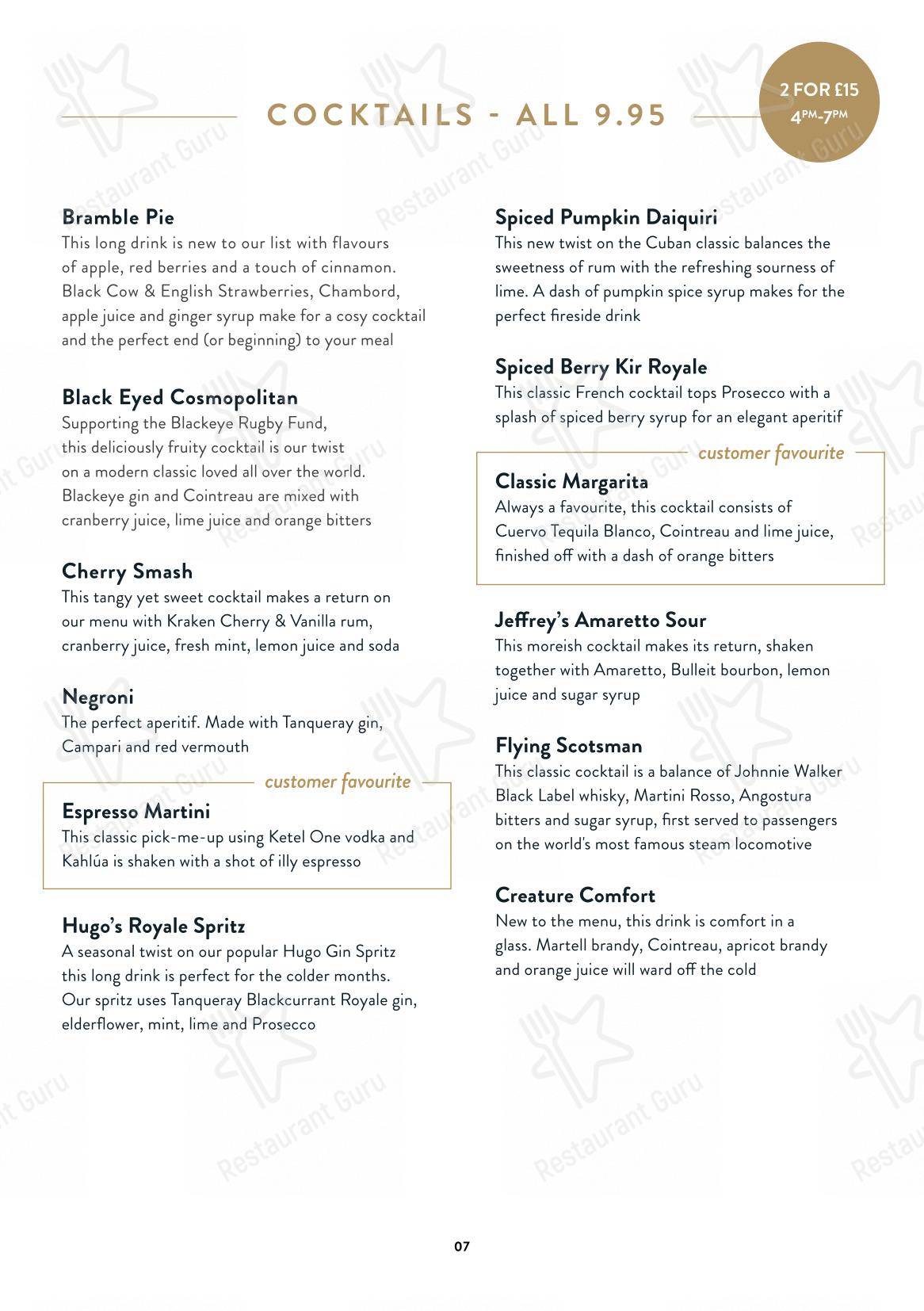 Menu at The Fish Inn, Ringwood pub & bar, Ringwood, The Bridges