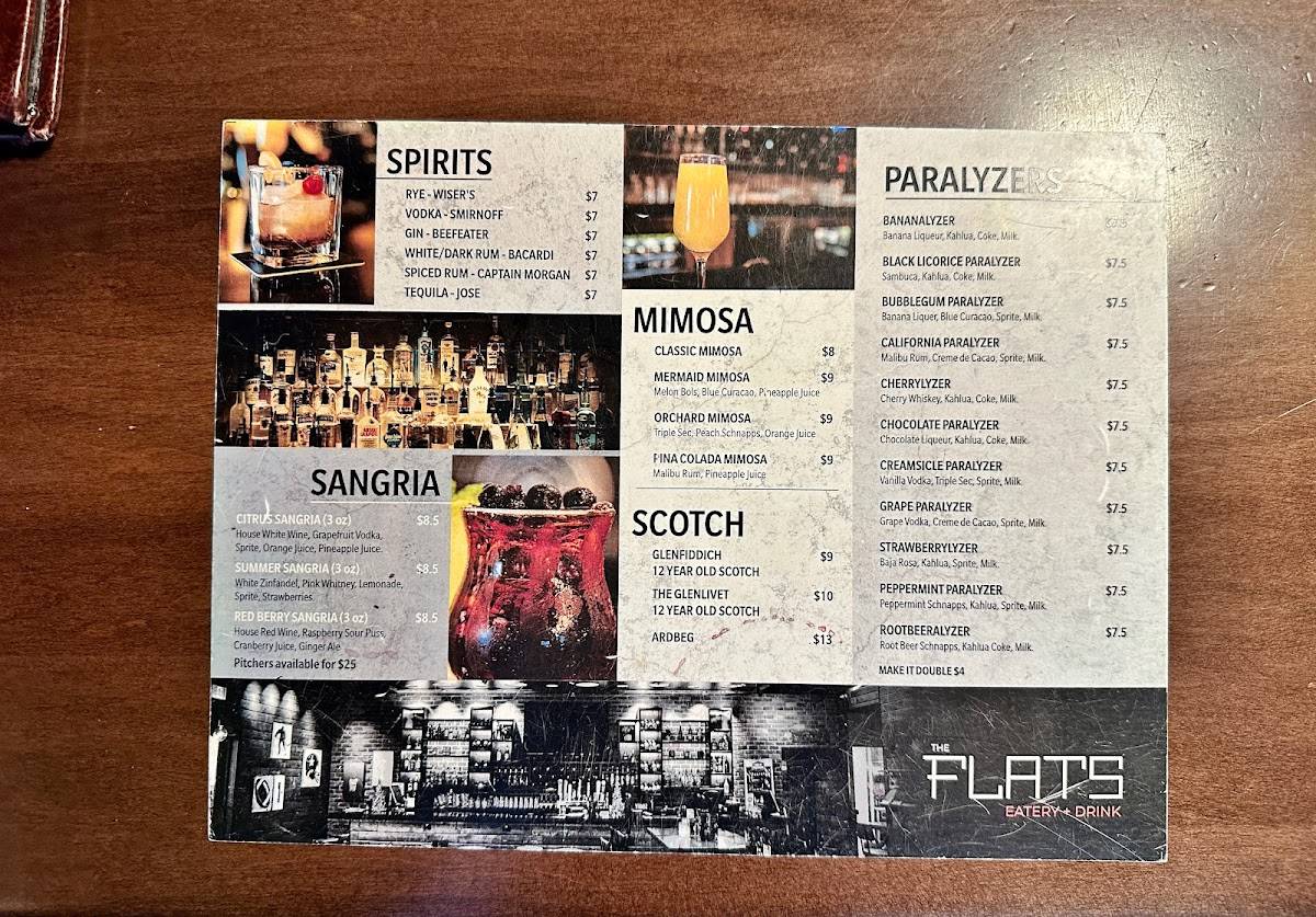 Menu au The Flats Eatery + Drink restaurant, Regina