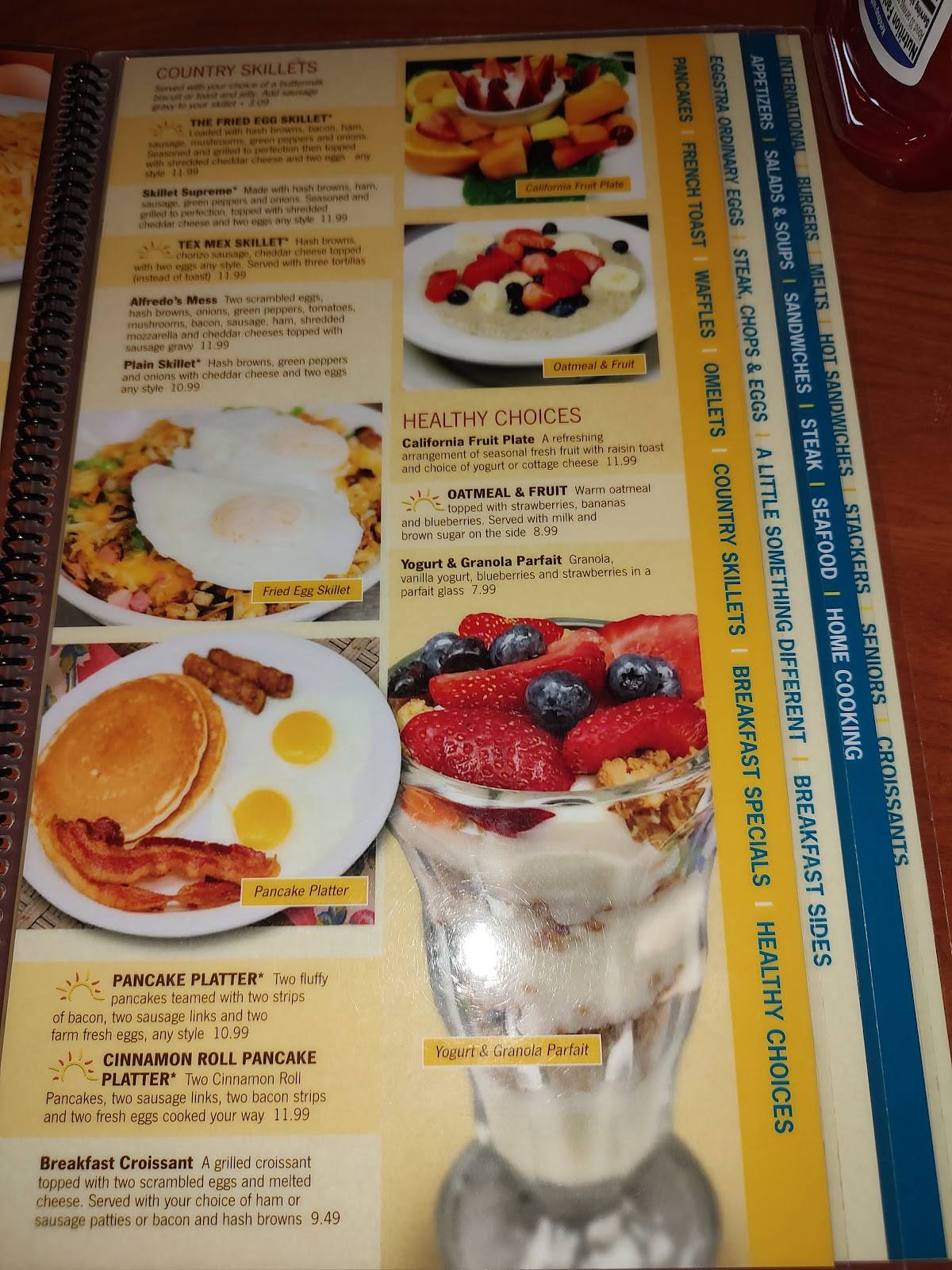 Menu at The Fried Egg restaurant, Wabash