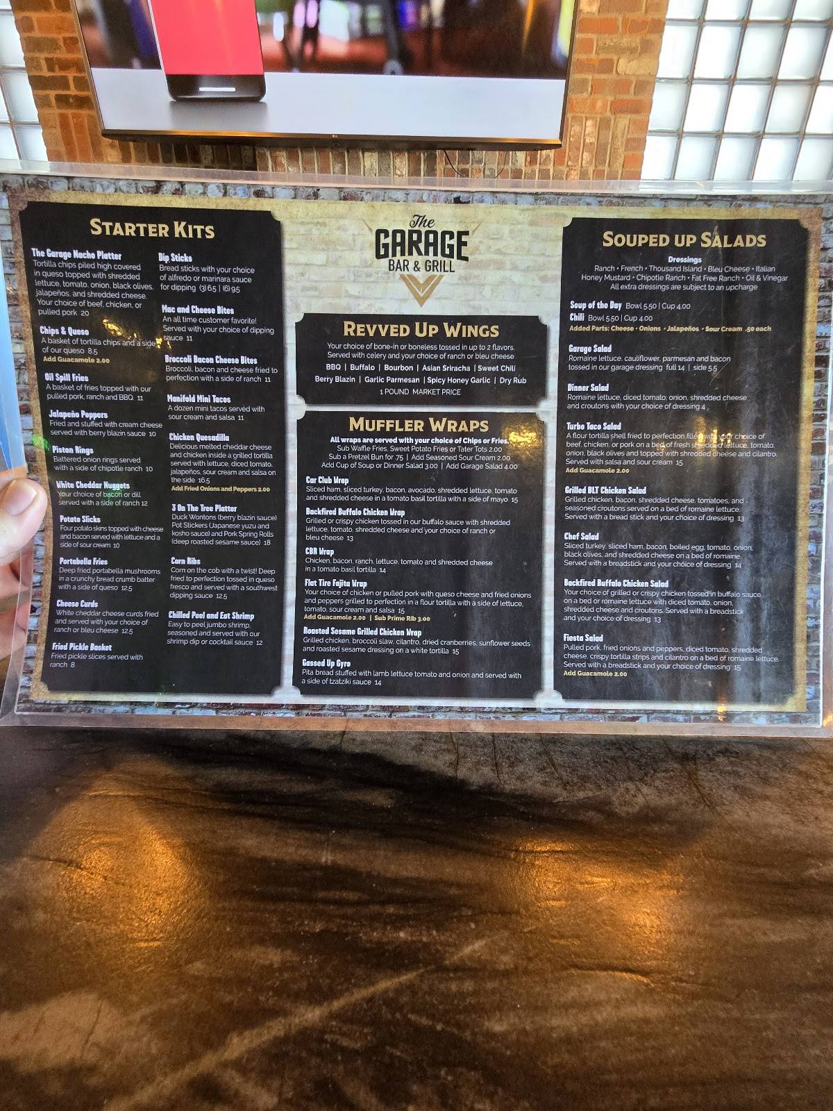 Menu at The Garage pub & bar, Pine City