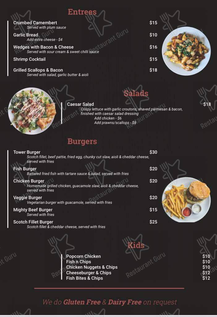 Menu at The Grand Tavern pub & bar, Te Aroha