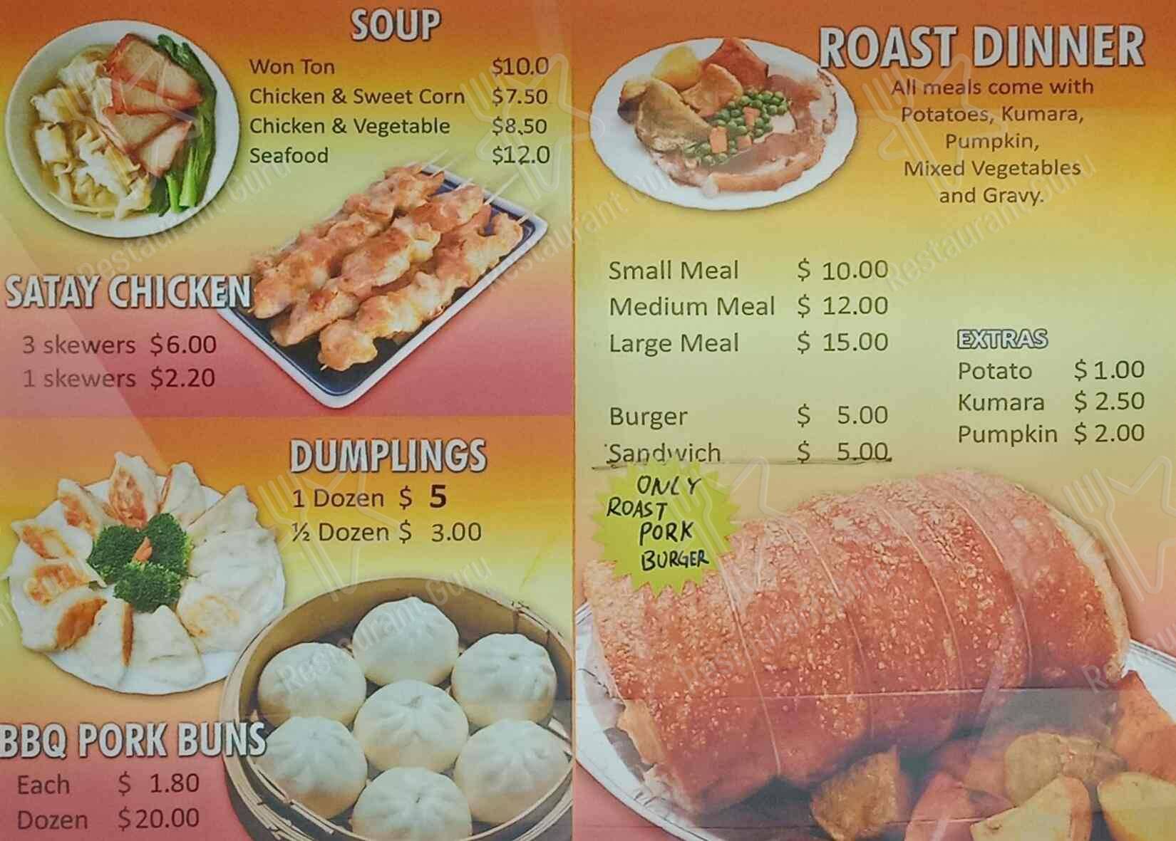 Menu at The Great Tong fast food, Takanini, Shop 7/228 Great South Rd