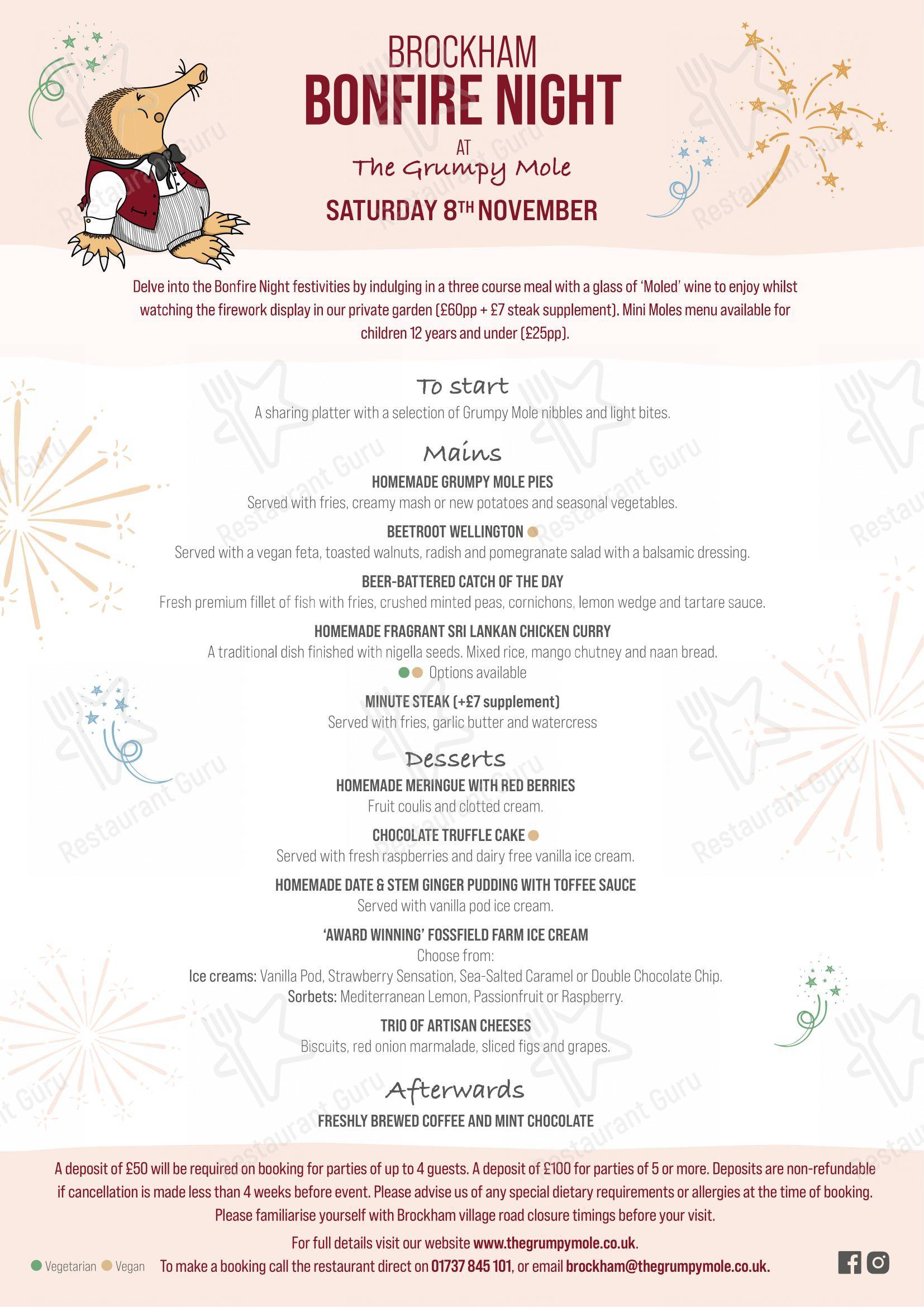 Menu at The Grumpy Mole - Cheam pub & bar, Sutton, Ewell Rd