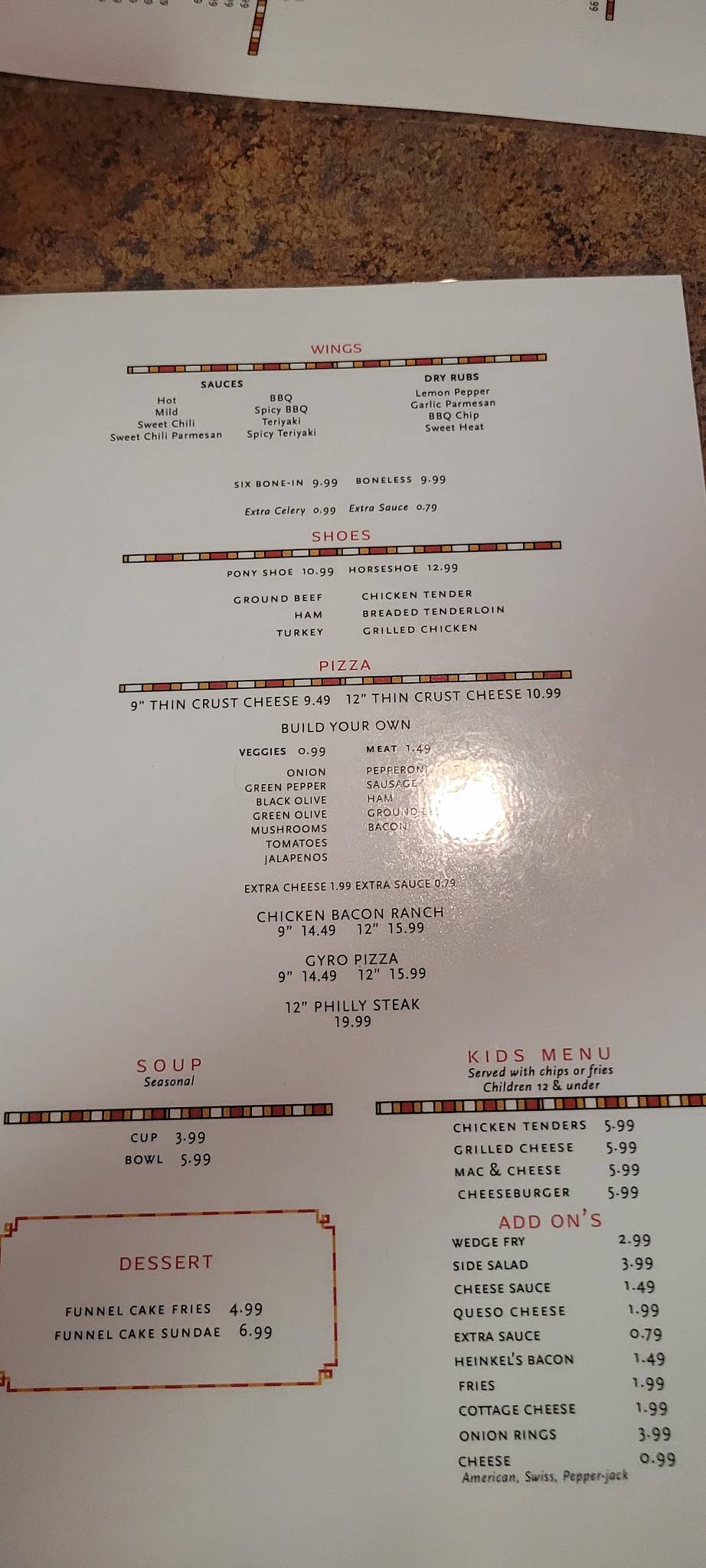 Menu at The Hall at Five Twenty pub & bar, Decatur