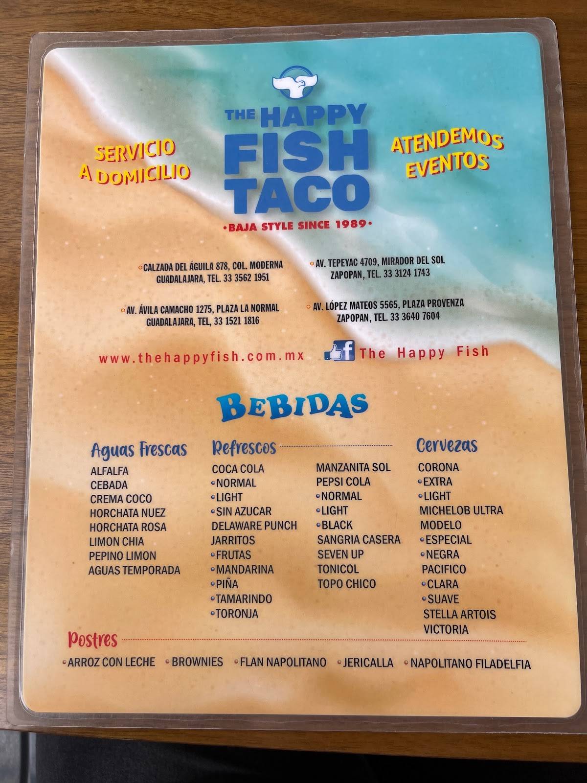 Carta del restaurante The Happy Fish, Zapopan, Av. Tepeyac 4709