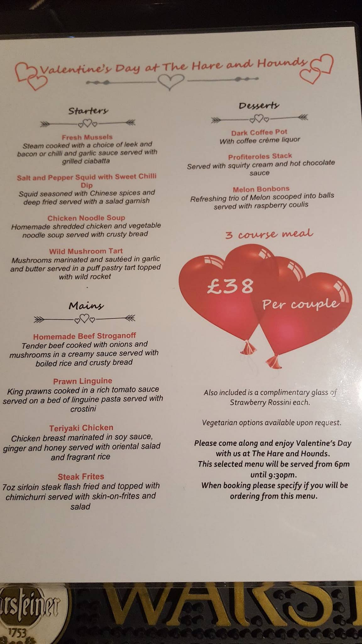 Menu at The Hare & Hounds pub & bar, Manchester, 228 Oldham Rd