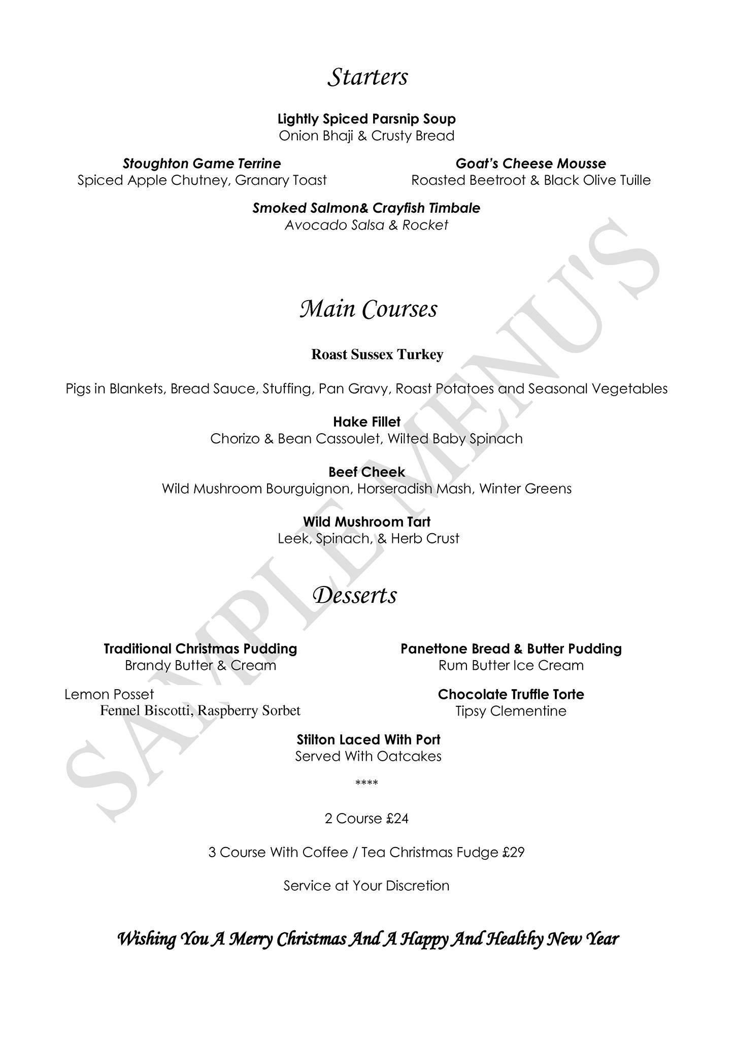 Menu at The Hare & Hounds pub & bar, Stoughton, Nr Chichester