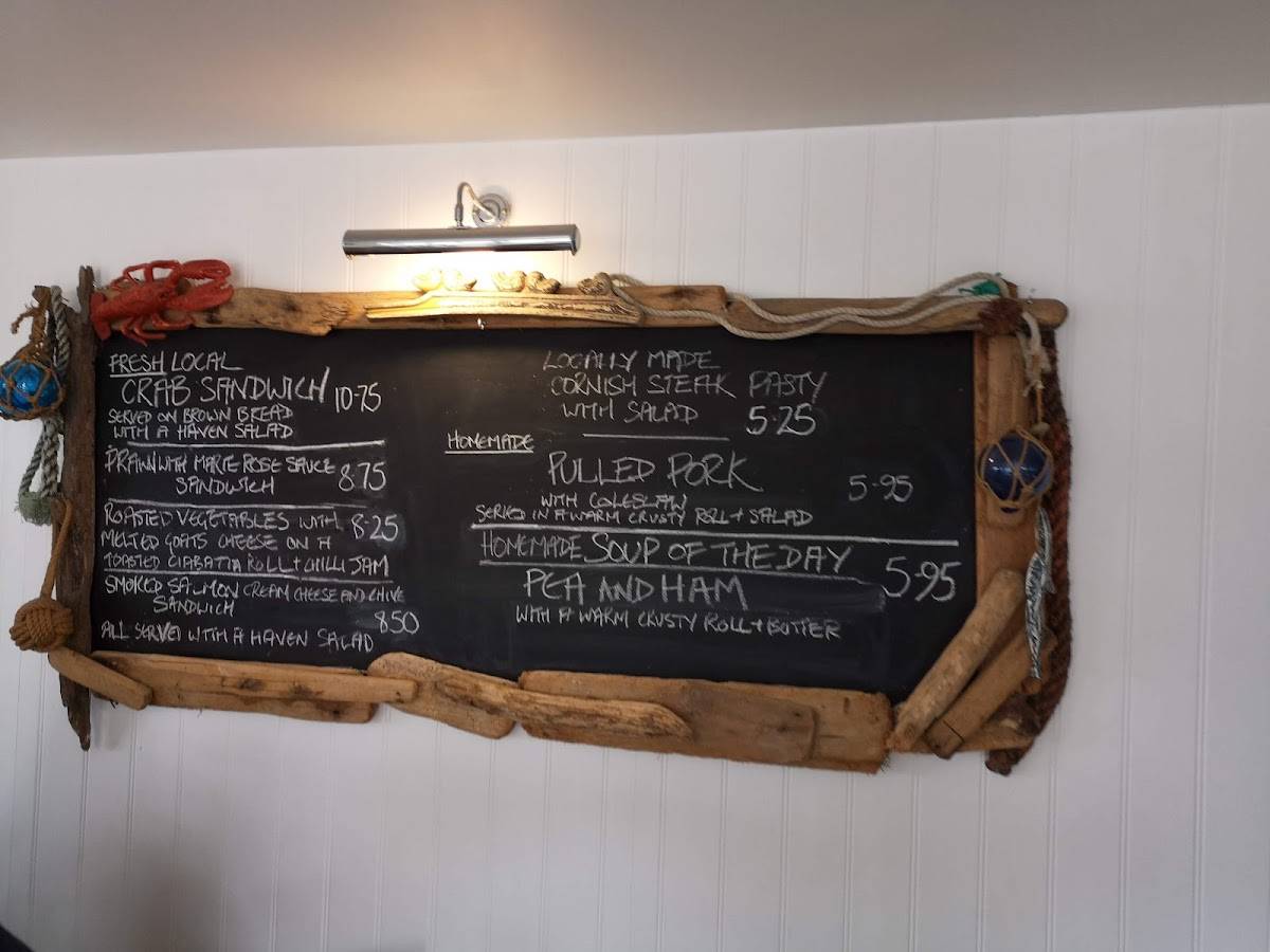 Menu at The Haven Beach Shop & Cafe, Crackington Haven