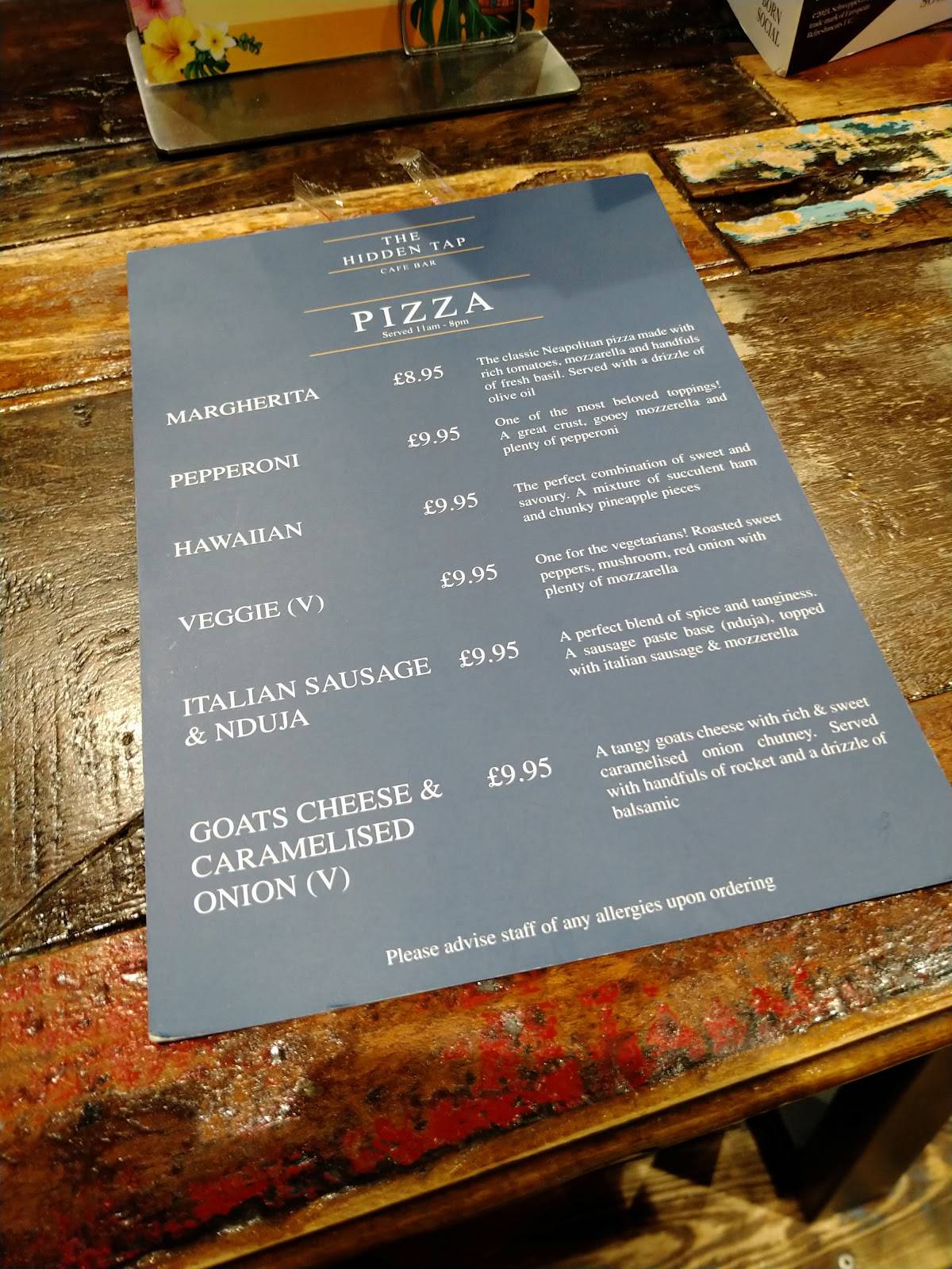 Menu at The Hidden Tap pub & bar, Hartlepool