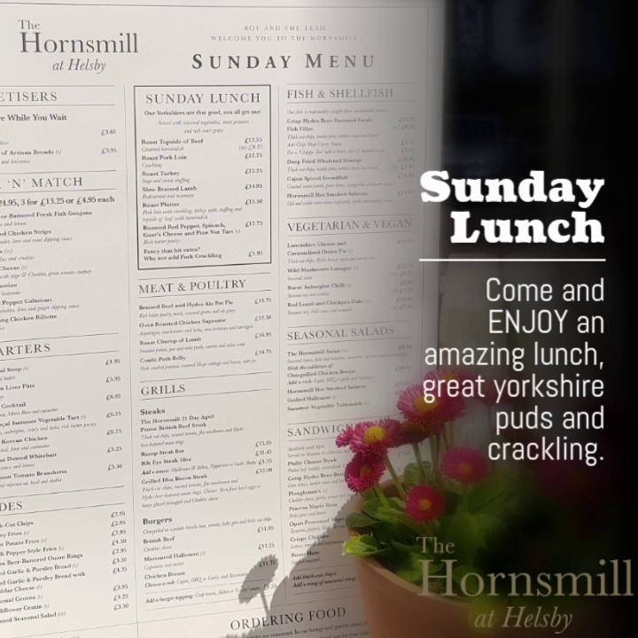 Menu at The Hornsmill pub & bar, Helsby