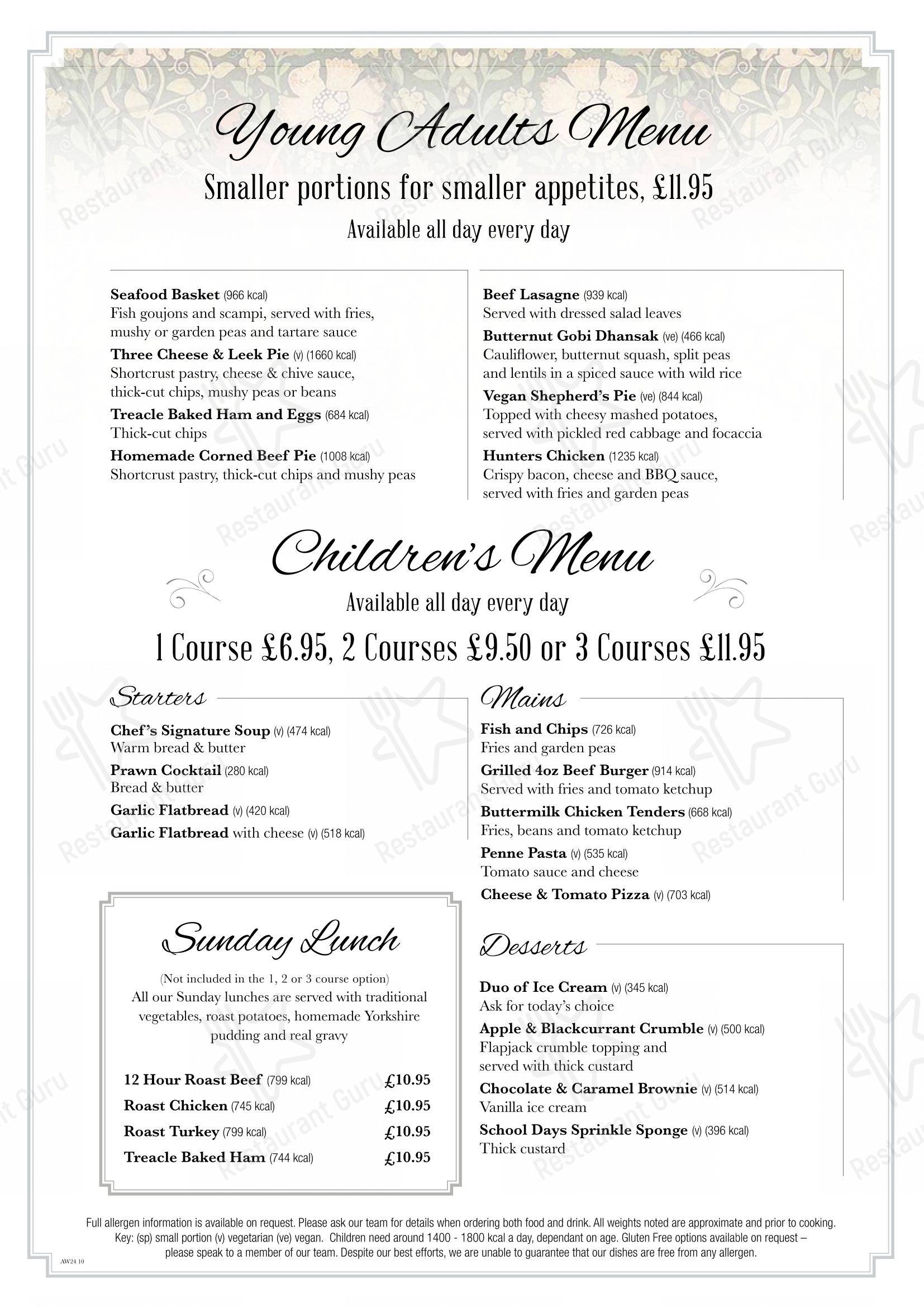 Menu at The Hornsmill pub & bar, Helsby