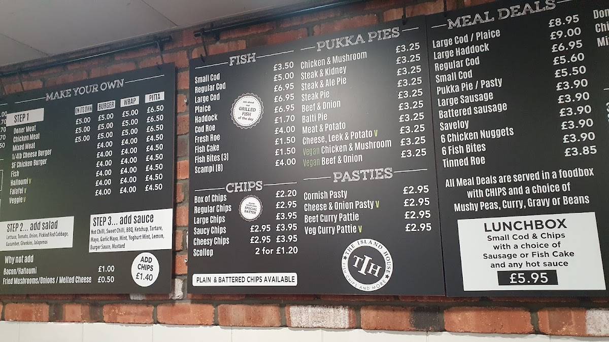 Menu at The Island House - Stafford Road pub & bar, Wolverhampton