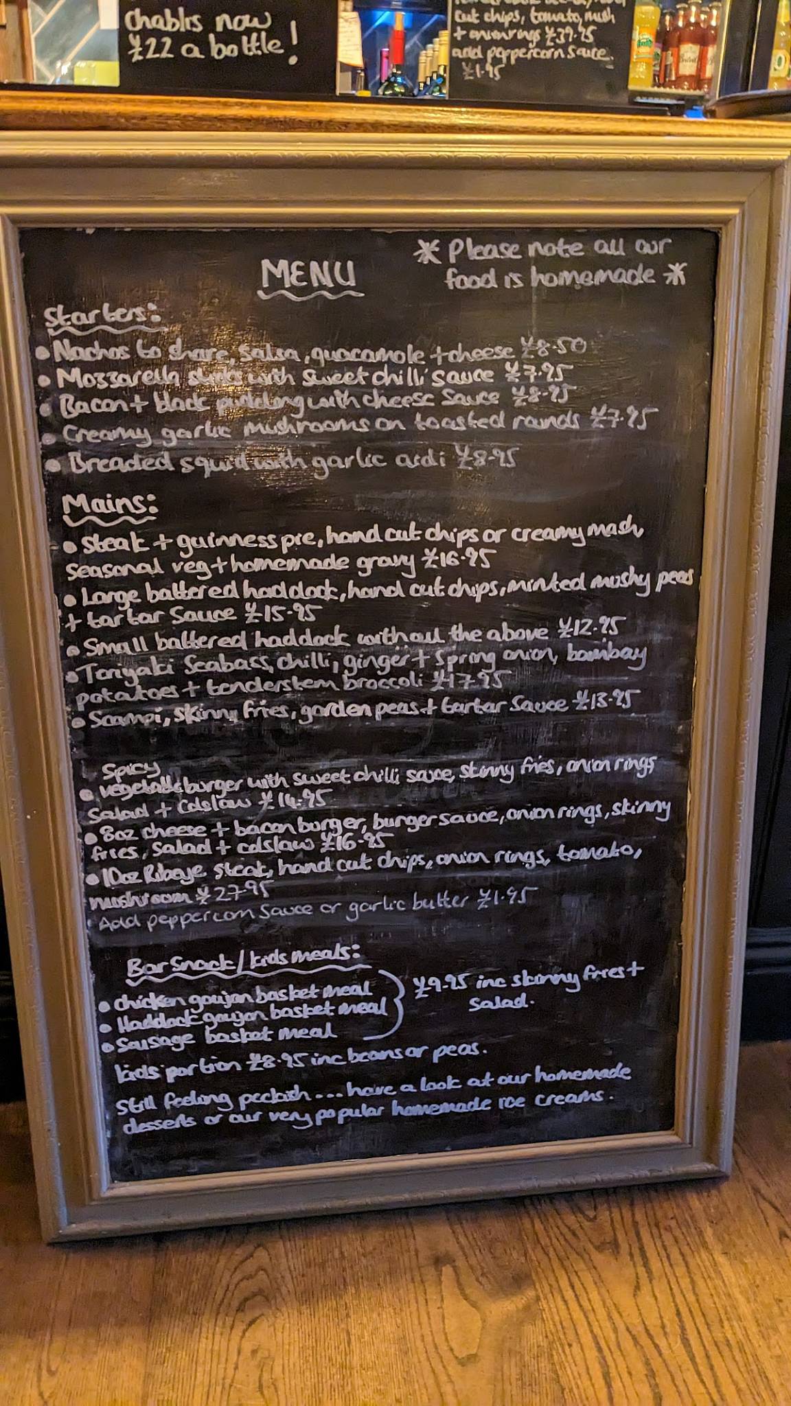 Menu at The Joiners Arms pub & bar, Hampsthwaite