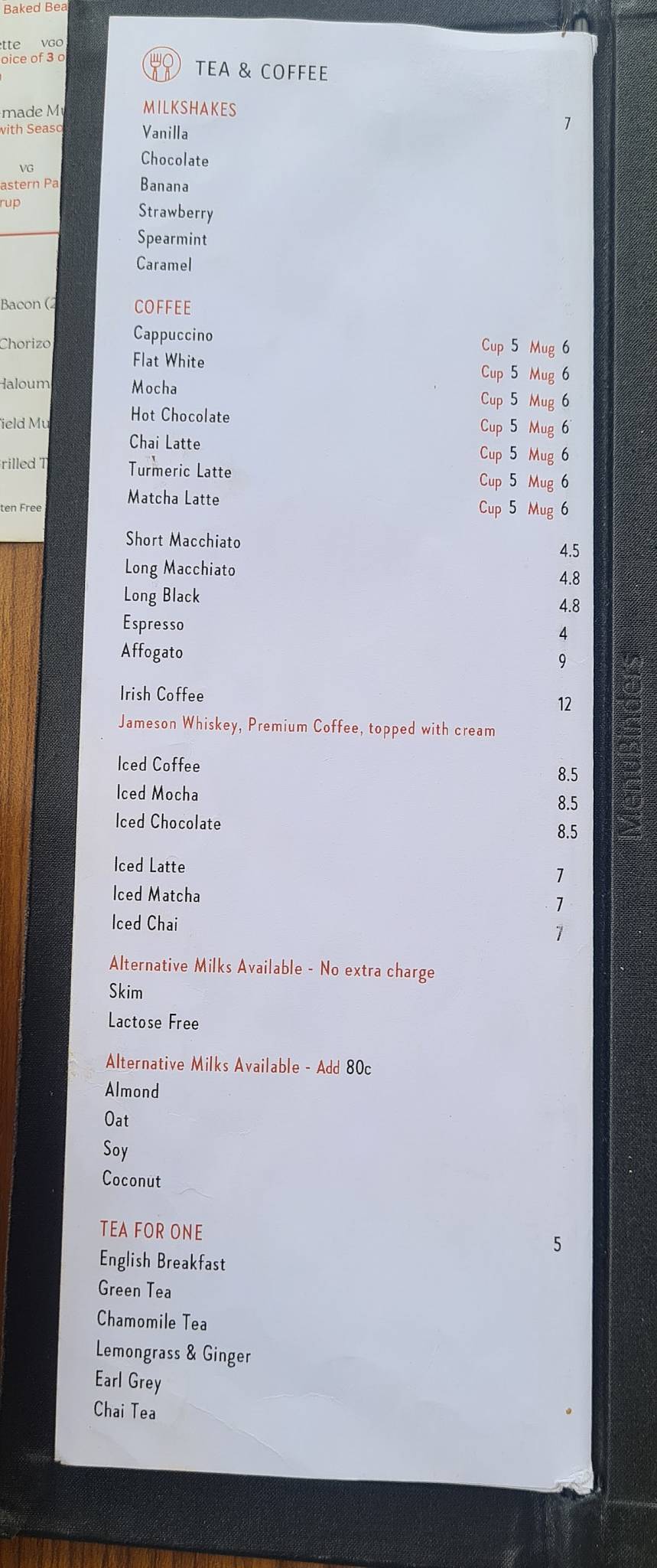 Menu at The Knock Restaurant, Rockingham