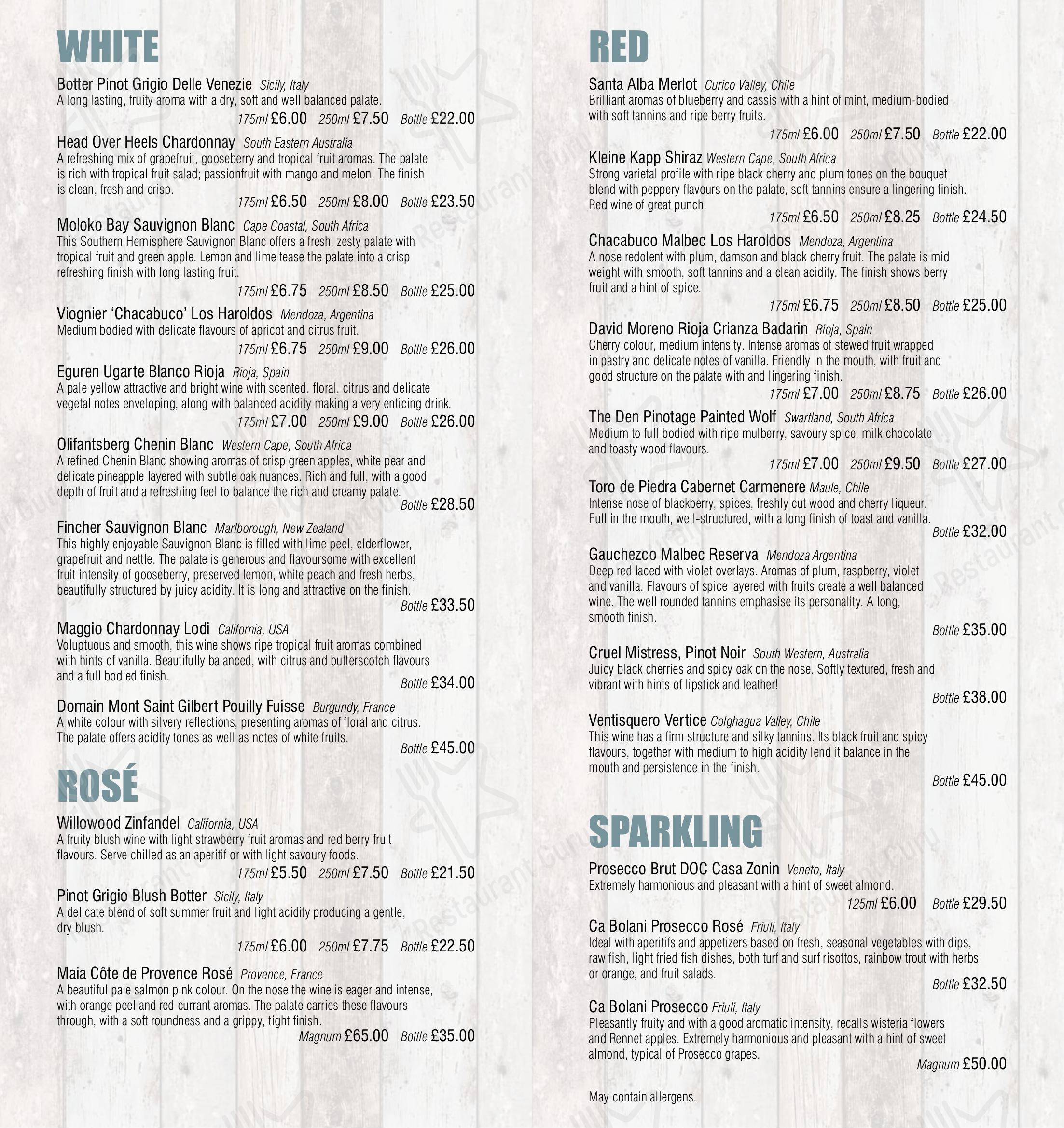 Menu at The Lapstone - Public House in Fair Oak, Eastleigh
