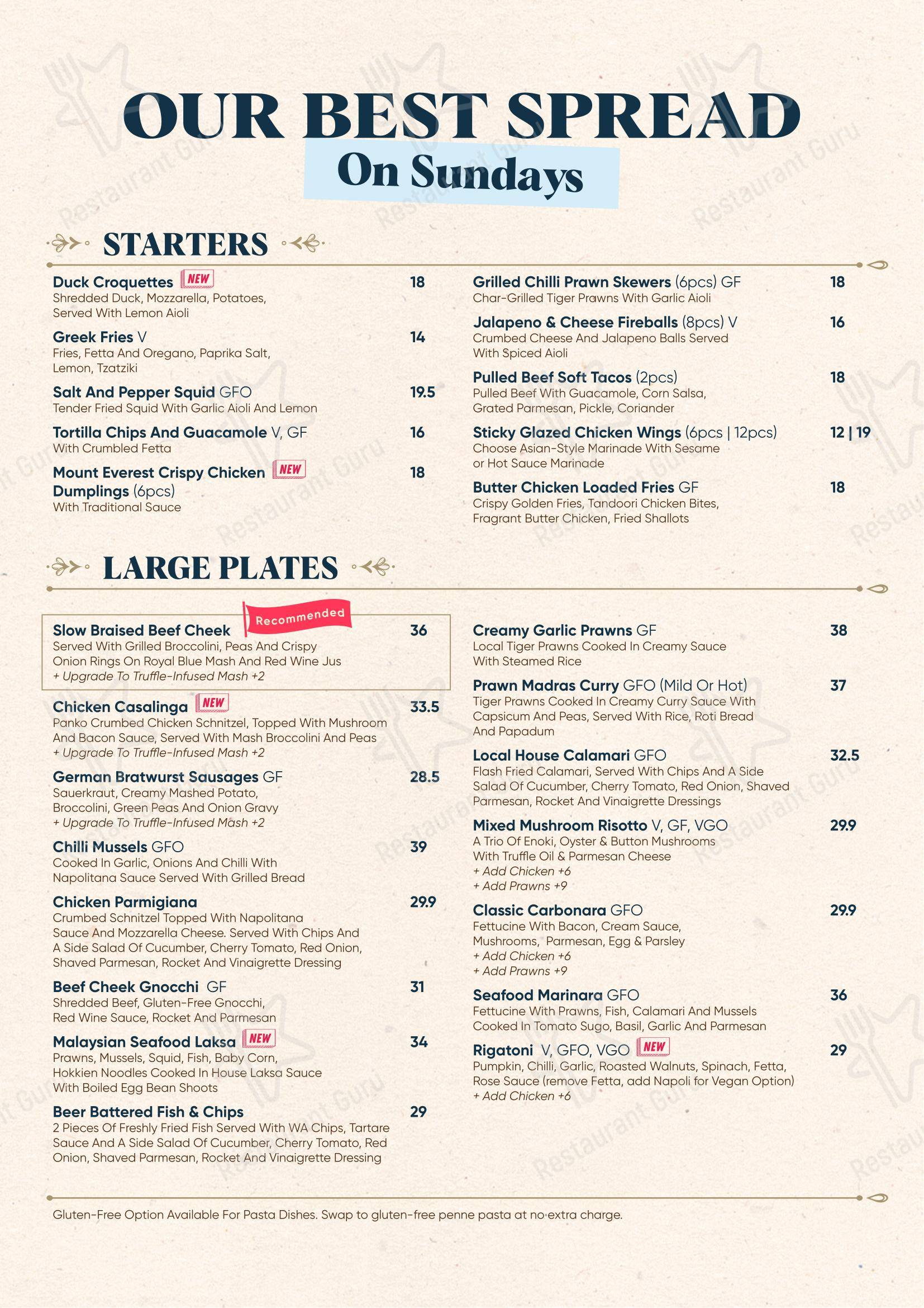 Menu at The Local House Bar & Grill, Cockburn Central