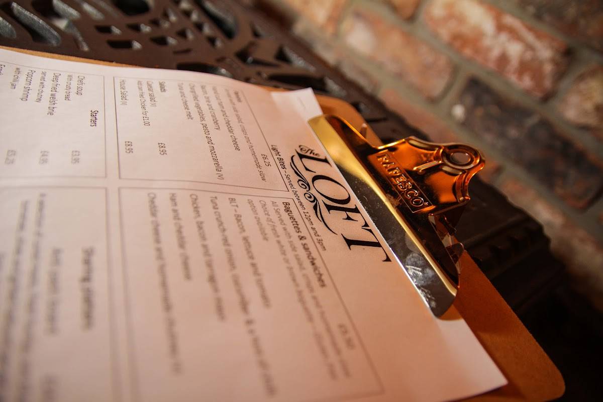 Menu at The Loft pub & bar, Neath, Glyn Clydach Hotel