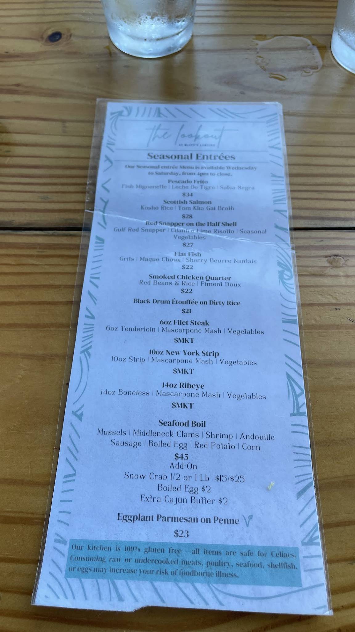 Menu at The Lookout pub & bar, Corpus Christi