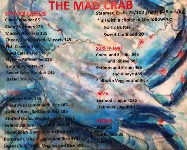 Menu at The Mad Crab, Quezon City, District 89 Food Park