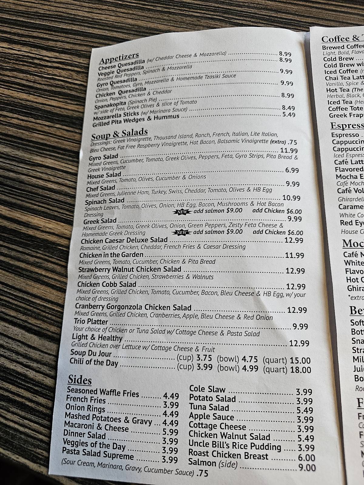 Menu at The Mocha House - Warren restaurant, Warren
