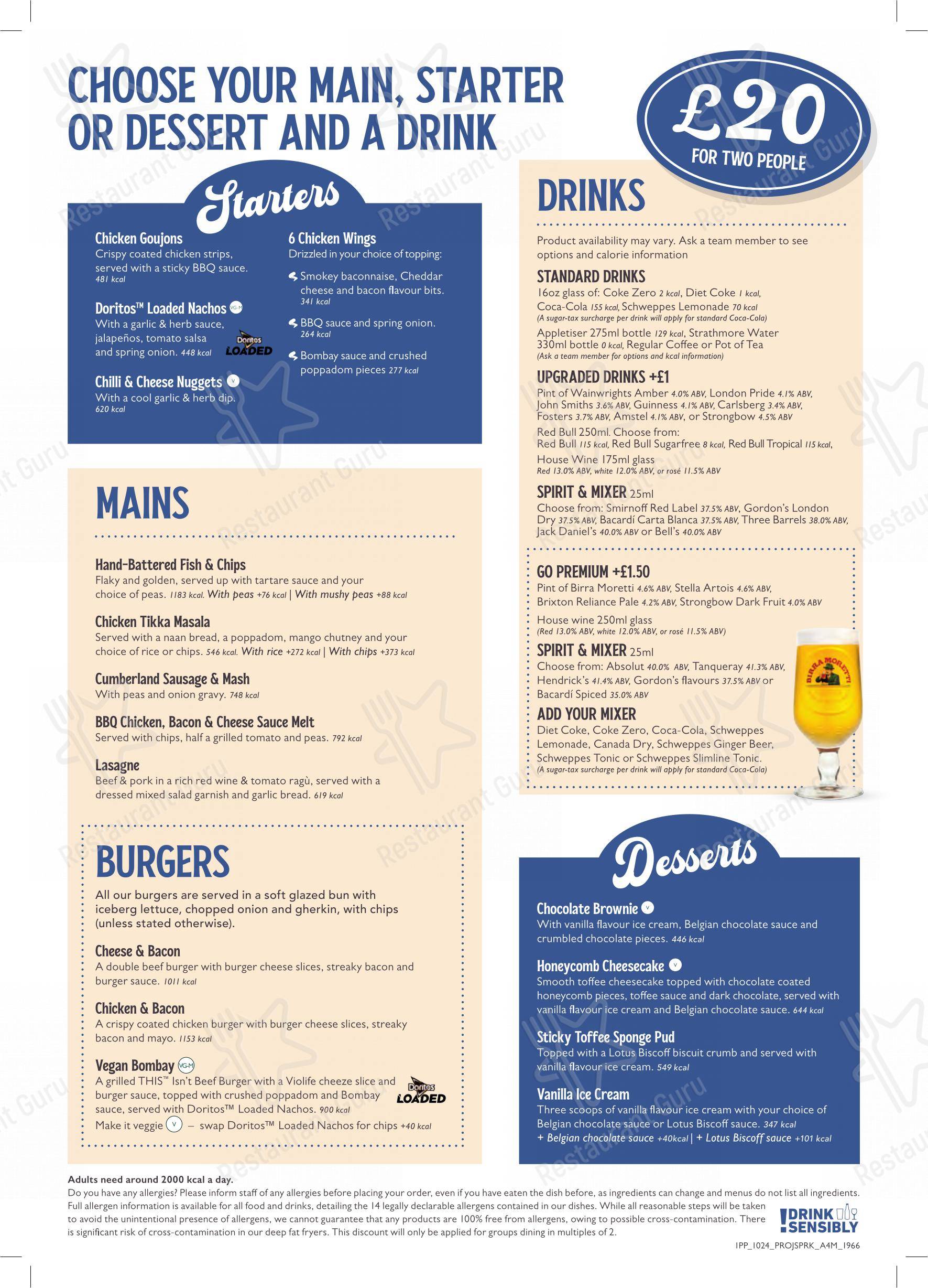 Menu at The Old Bank Grantham pub & bar, Grantham, 55 High St