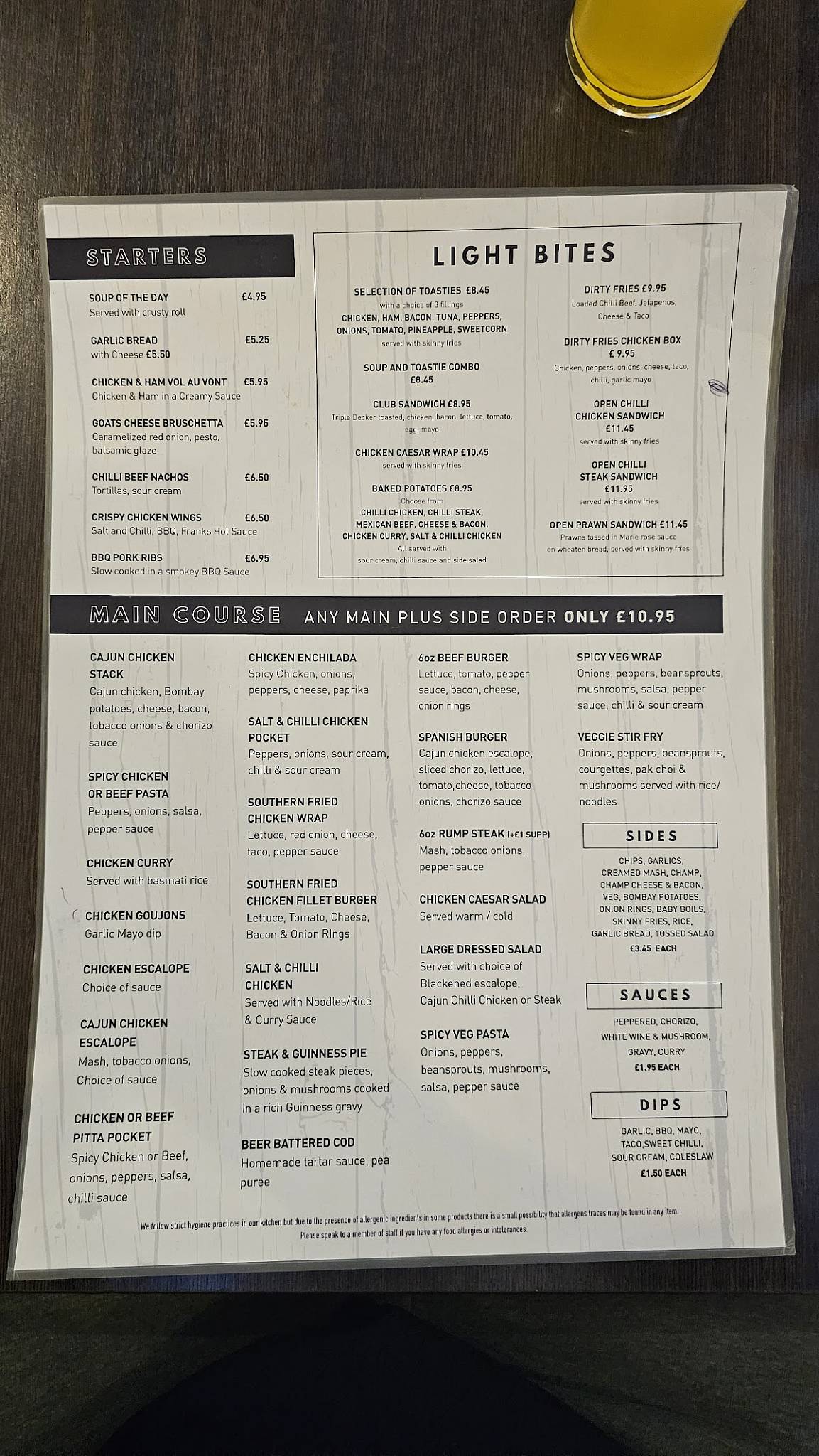 Menu at The Old Docks Bar & Grill, Londonderry