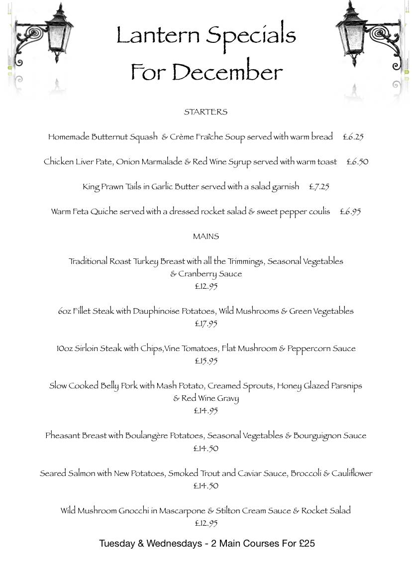 Menu at The Parish Lantern pub & bar, Whiteparish
