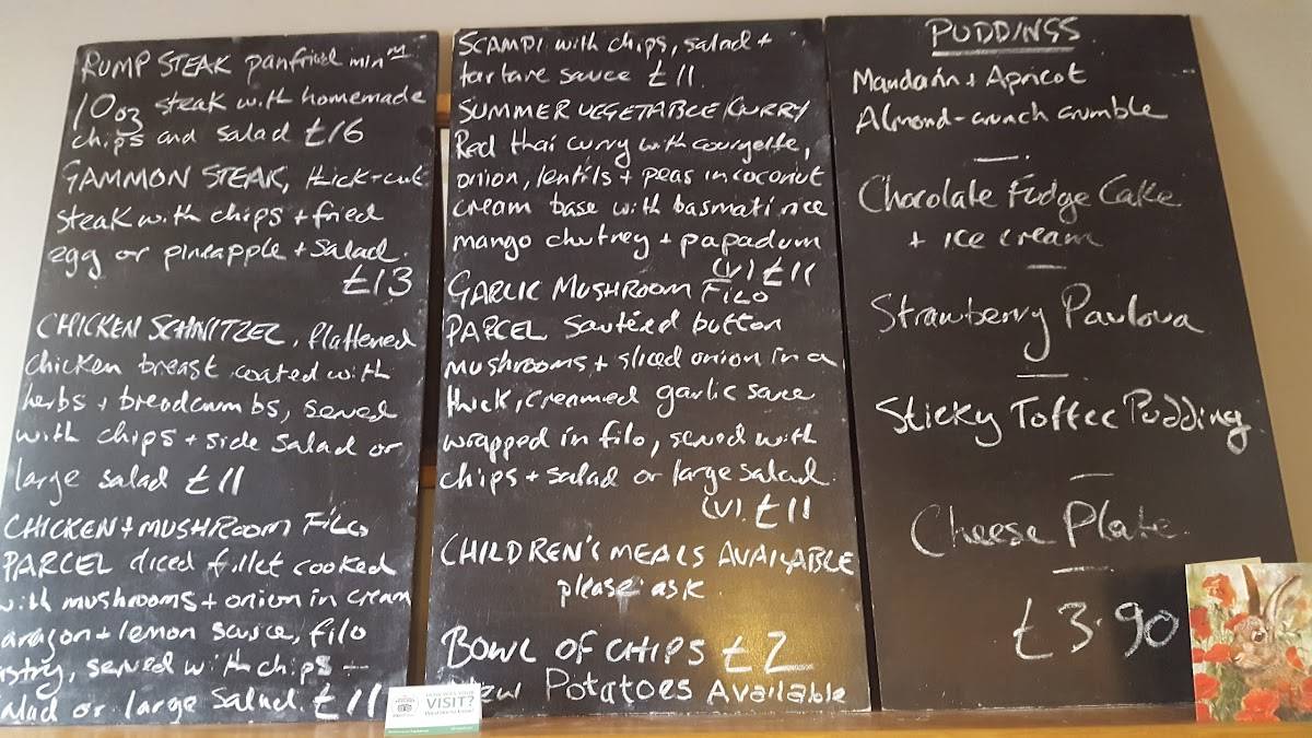 Menu at The Punch Bowl Inn pub & bar, England, The Green