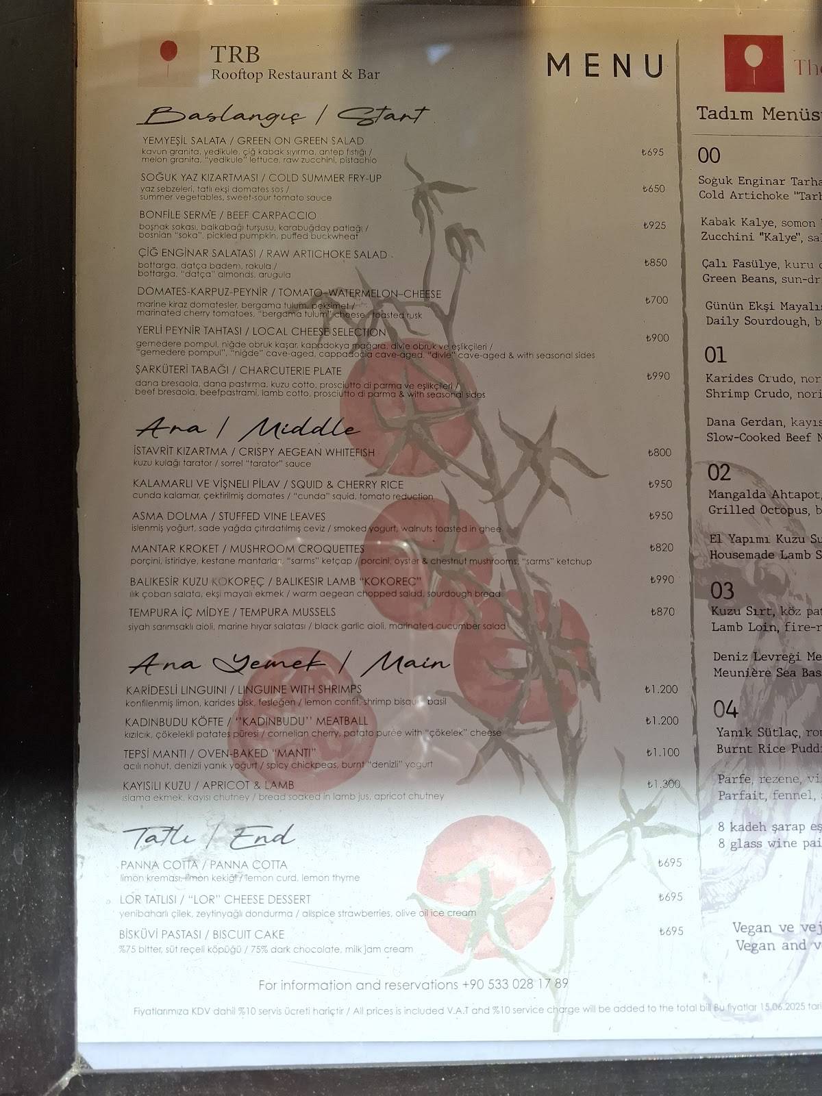 Menu at The Red Balloon Restoran & Bar, Istanbul