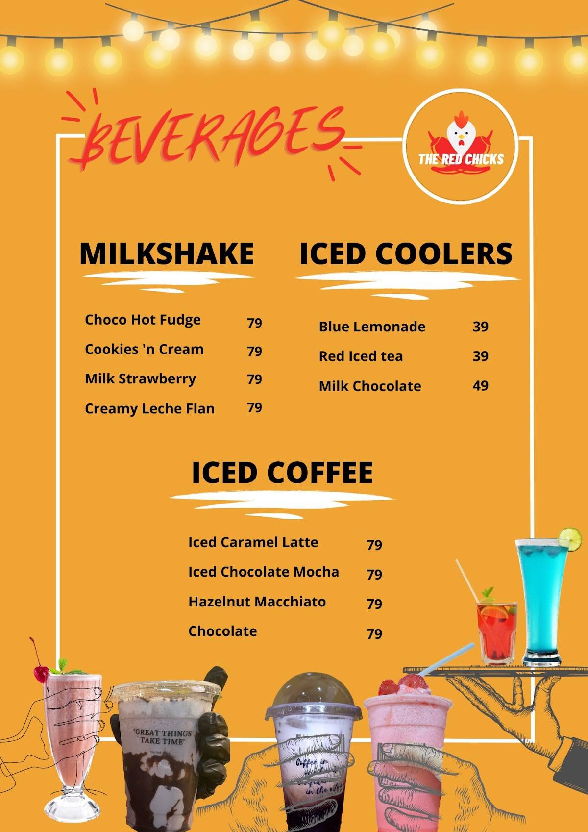 Menu at The Red Chicks restaurant, Quezon City