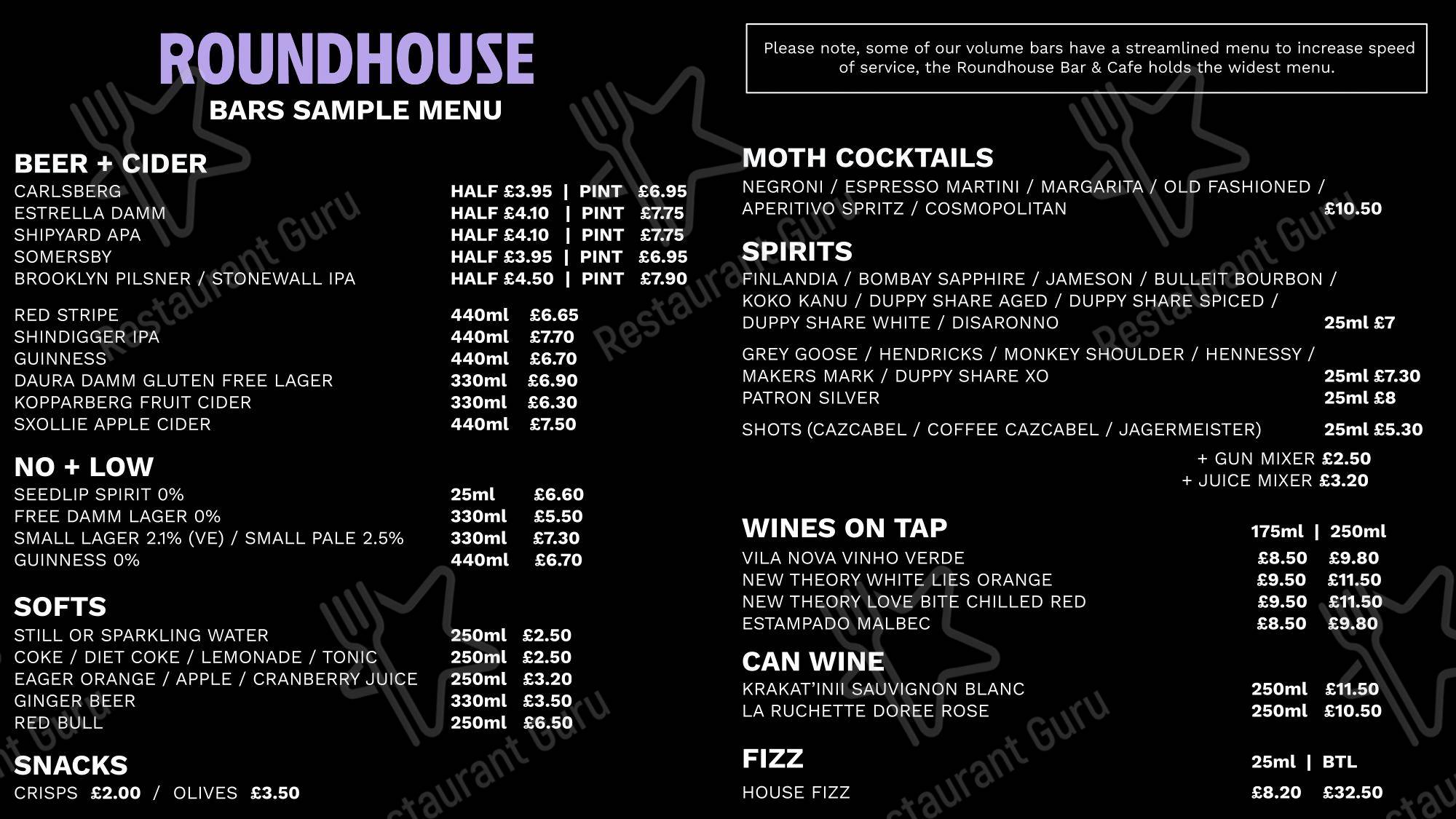 Menu at The Roundhouse pub & bar, Runcorn, 121 Heath Rd S
