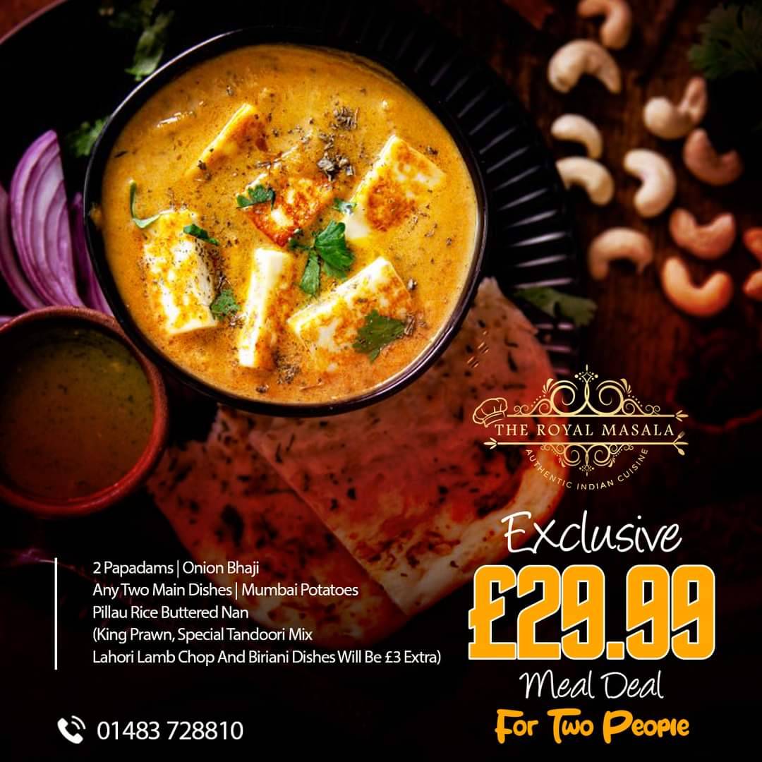 Menu at The Royal Masala restaurant, Woking