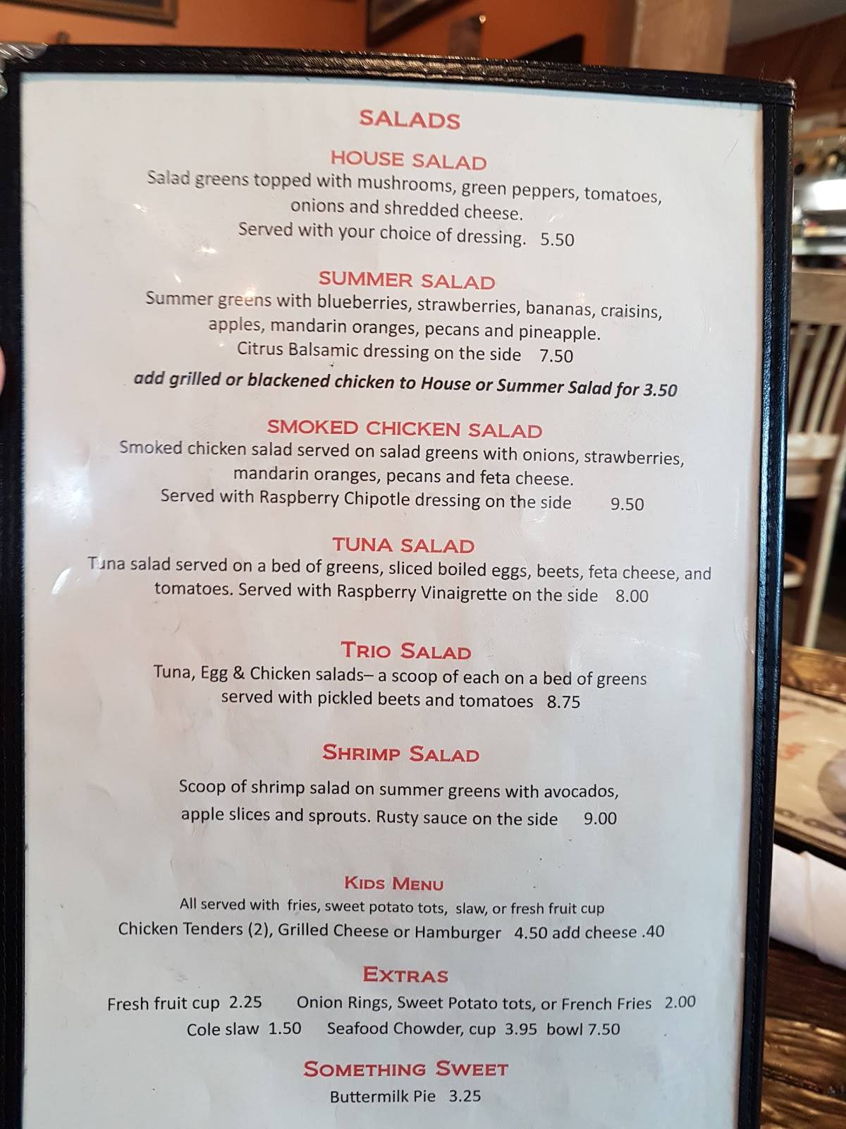 Menu at The Rusty bike Cafe, Clayton