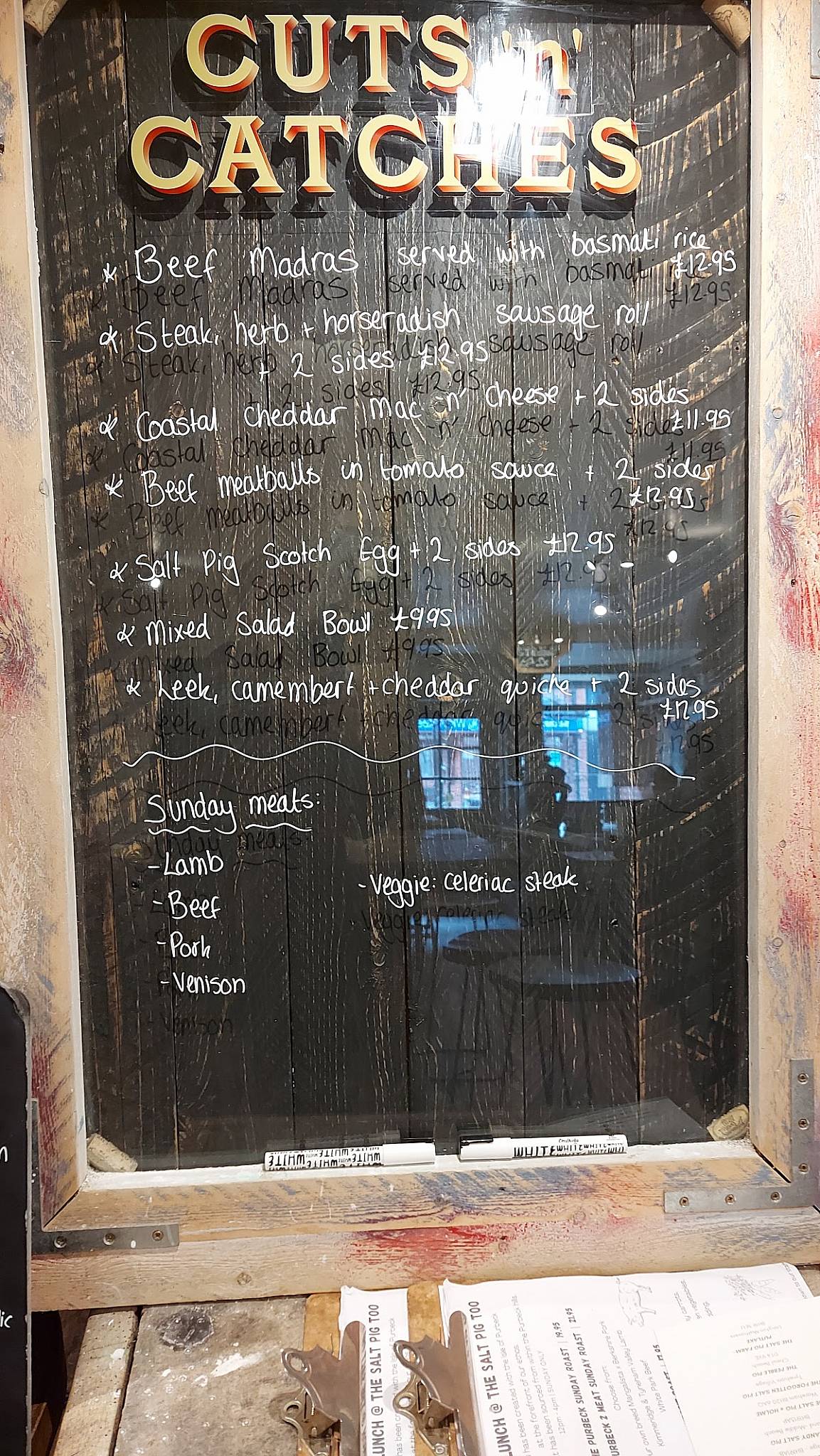 Menu at The Salt Pig Too restaurant, Swanage