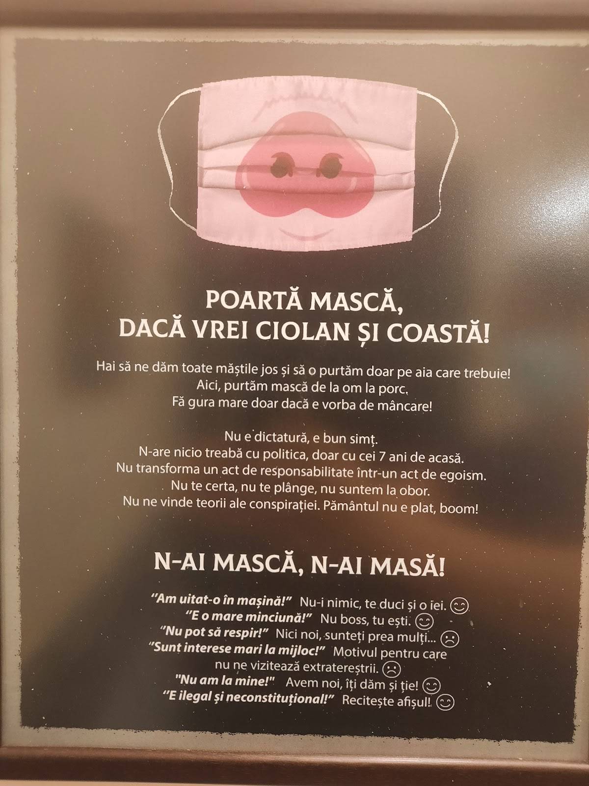 Menu at The Scotland Yard, Timișoara