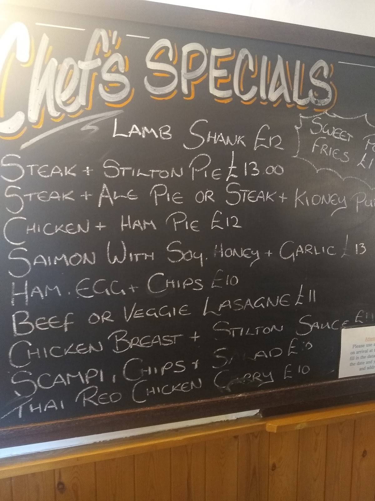 Menu at The Stag Inn pub & bar, West Acre