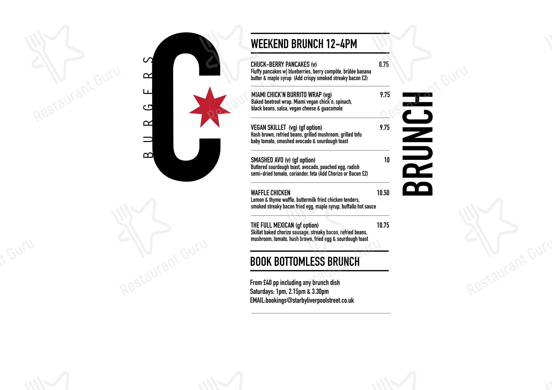 Menu at The Star By Liverpool Street pub & bar, London