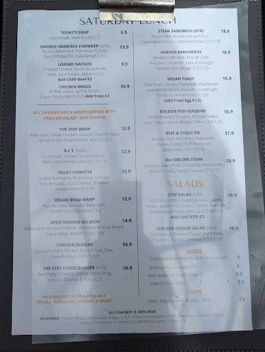 Menu at The Step Inn pub & bar, Dublin