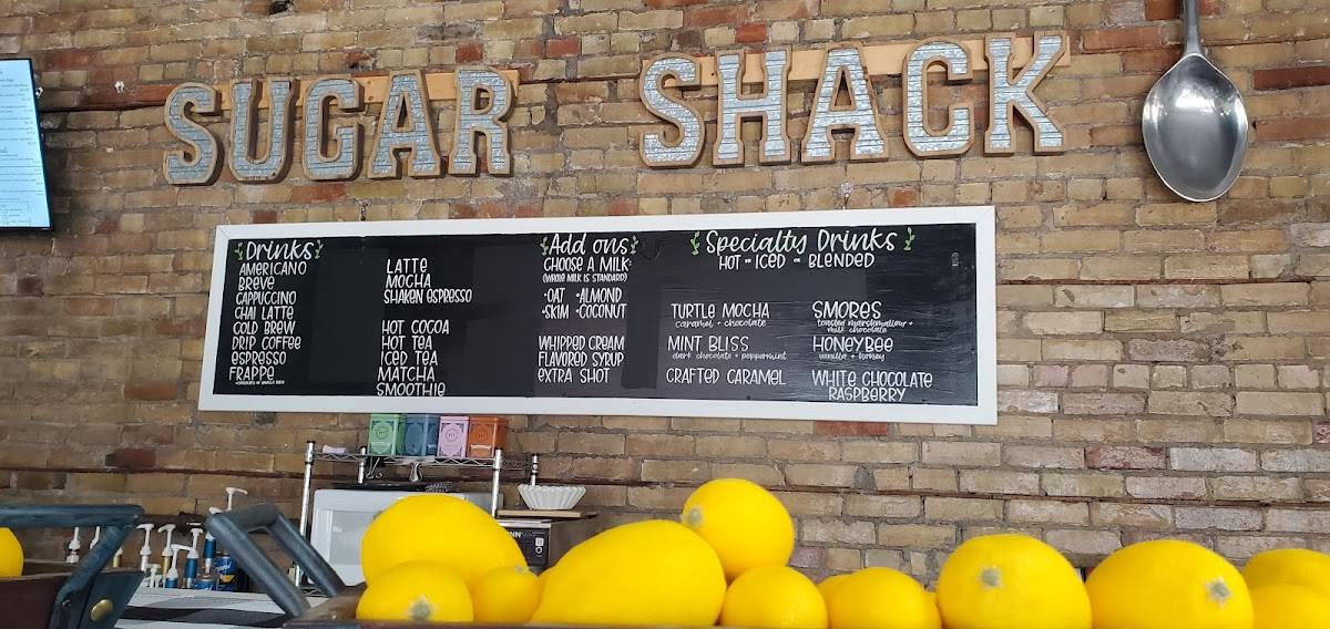 Menu at The Sugar Shack cafe, Virginia