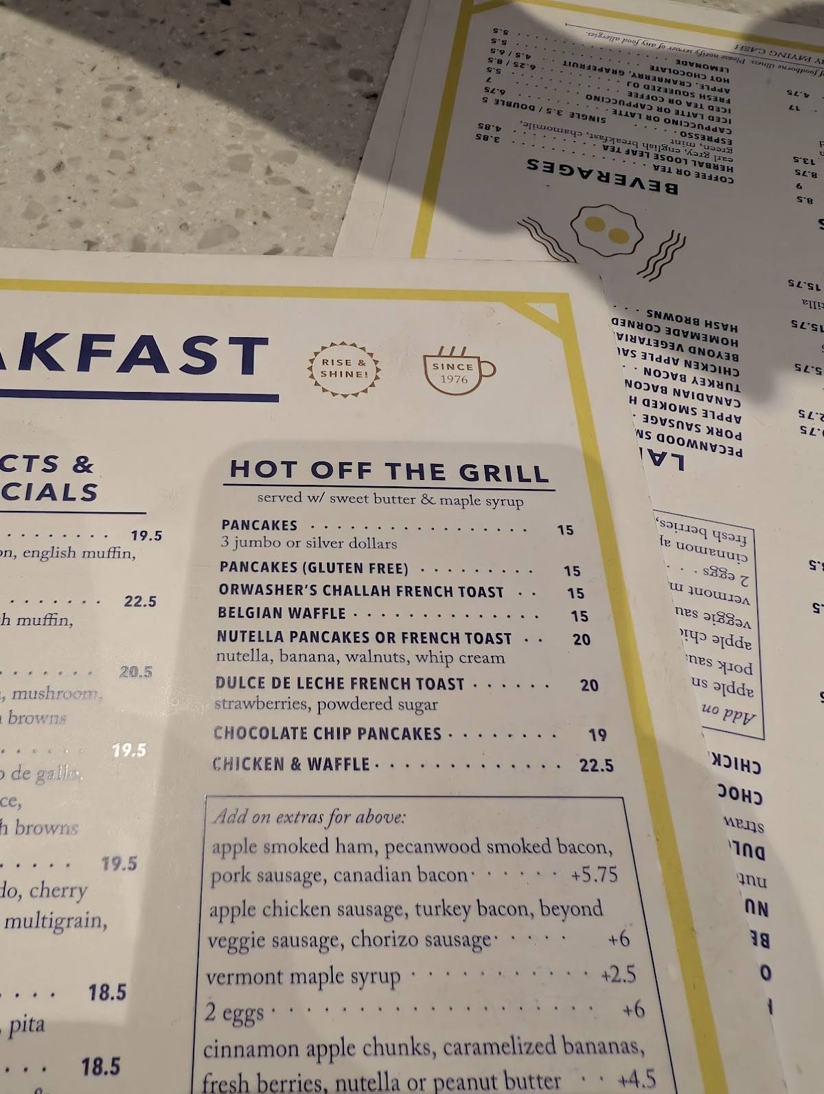 Menu at The Viand cafe, West New York, 517 Columbus Ave