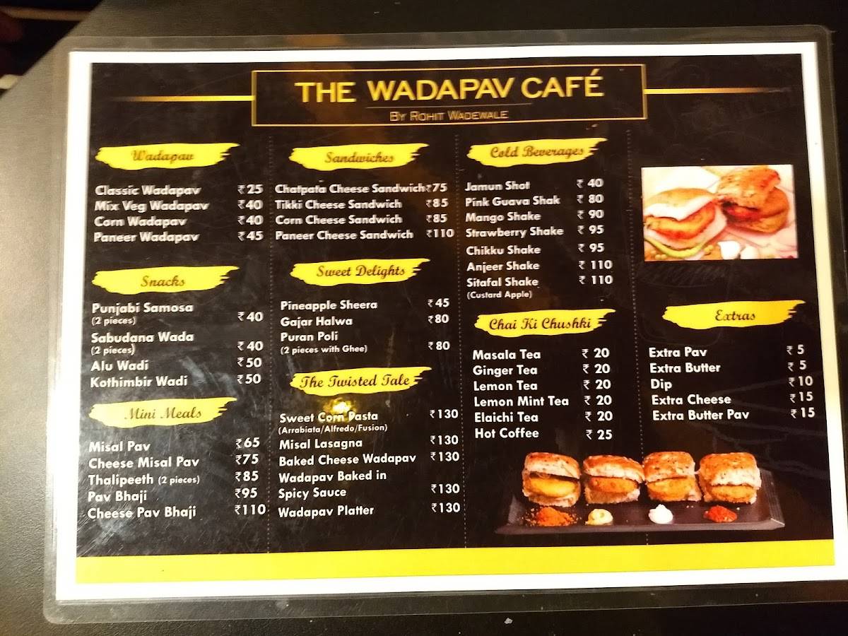 Menu at The Wadapav Cafe Kandivali, Mumbai, Shop number 3 Shivecha chsl ...